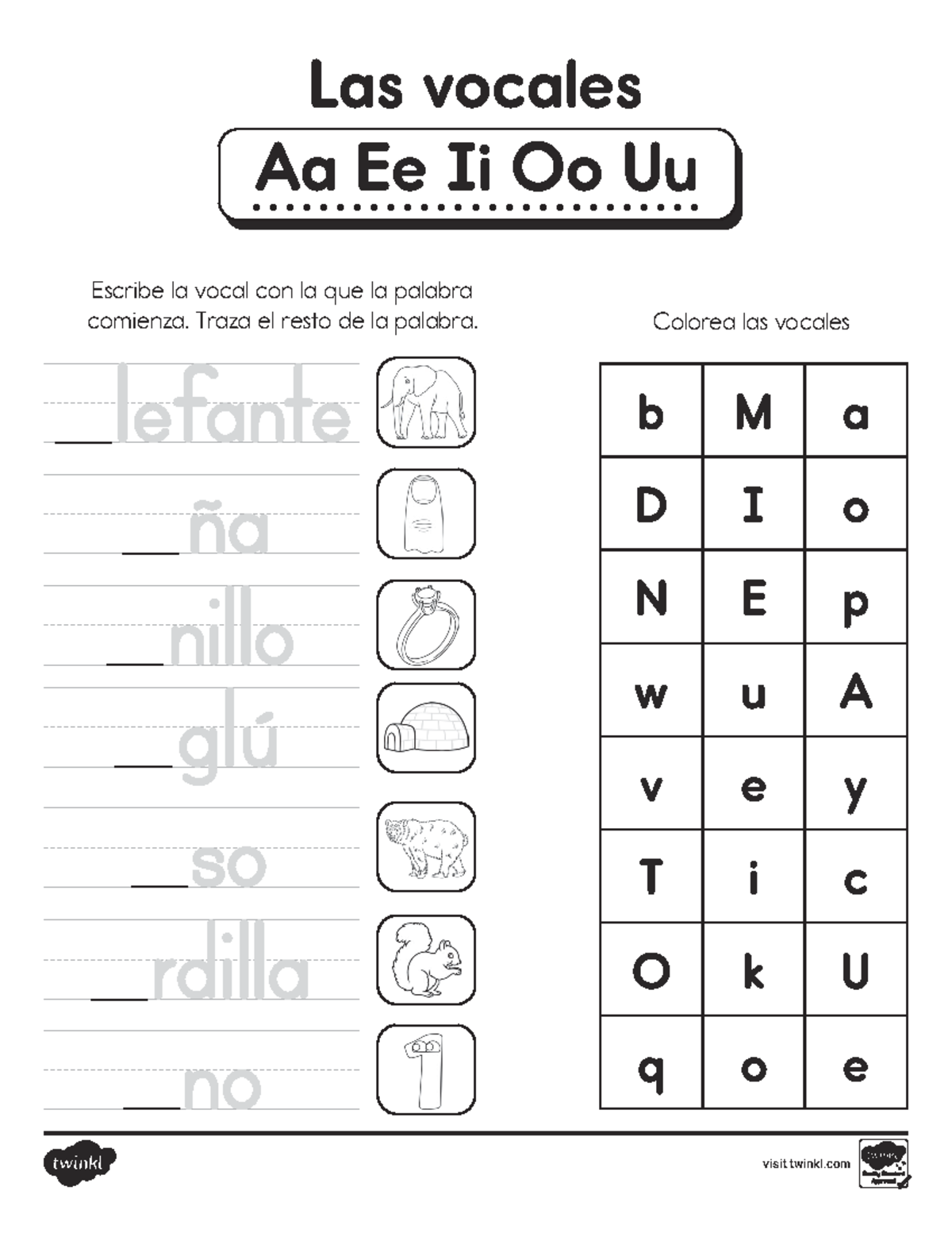 Actividad-las-vocales-us-sp-1671294708 ver 1 - Lengua Española - Las ...