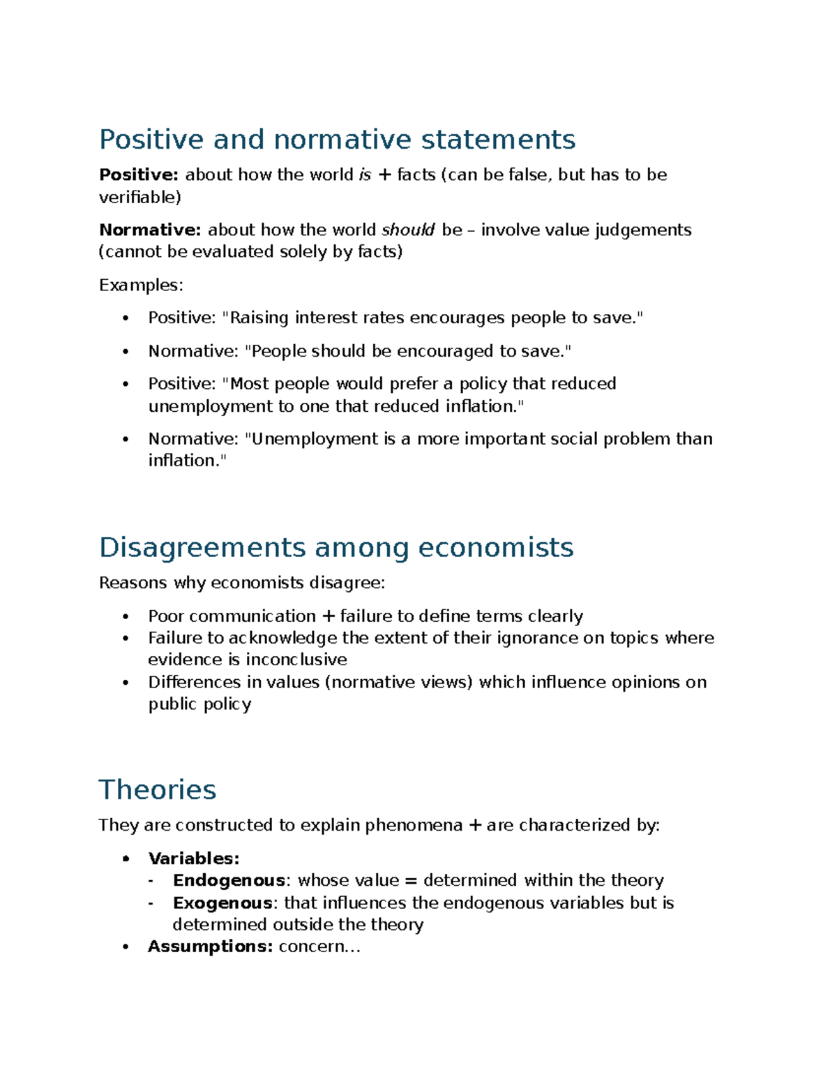 ECON201-Chap2: Positive & Normative Statements, Theories, Functions ...