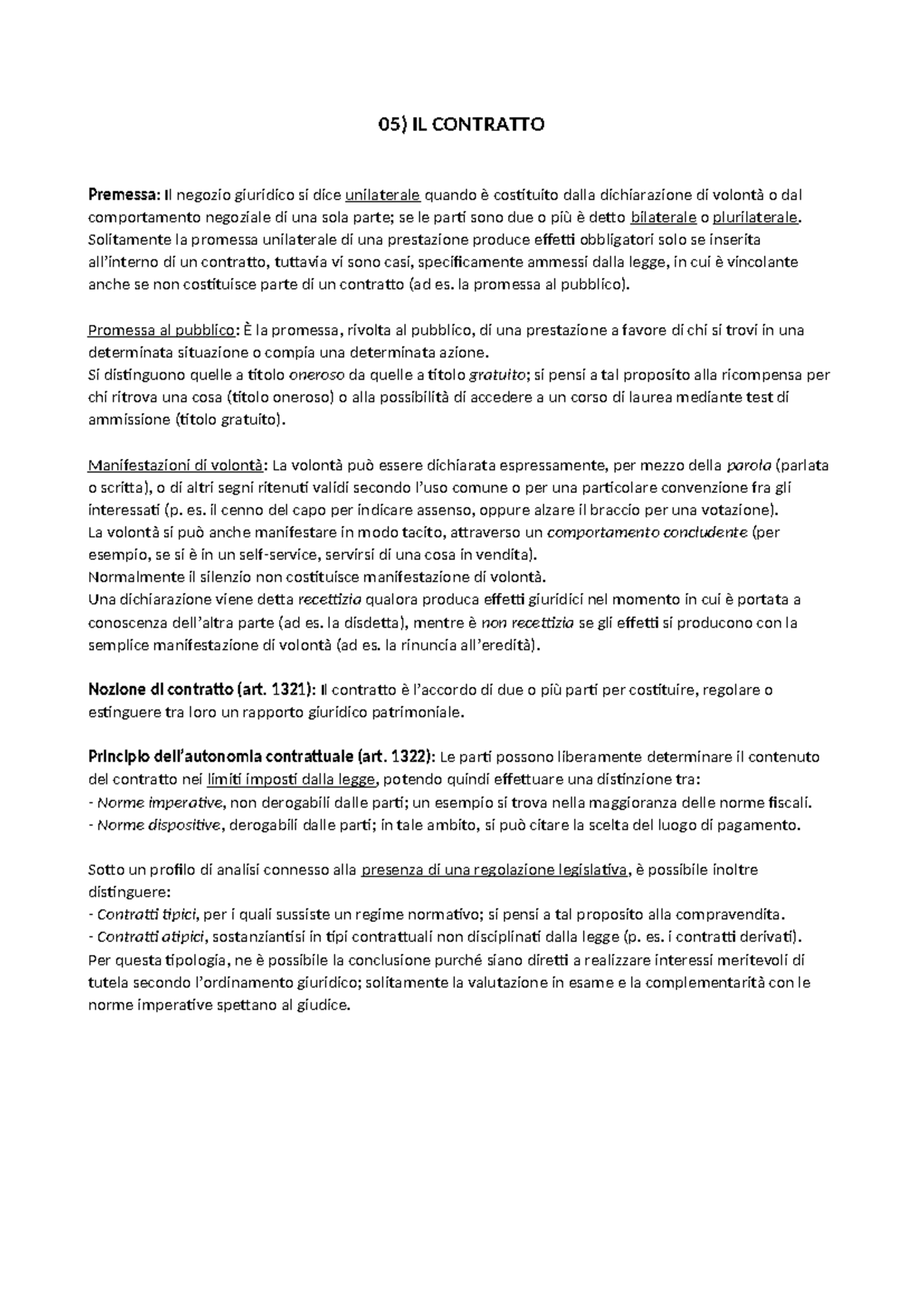 05) Il Contratto - Diritto Commerciale: Elementi e Tipologie Essenziali ...