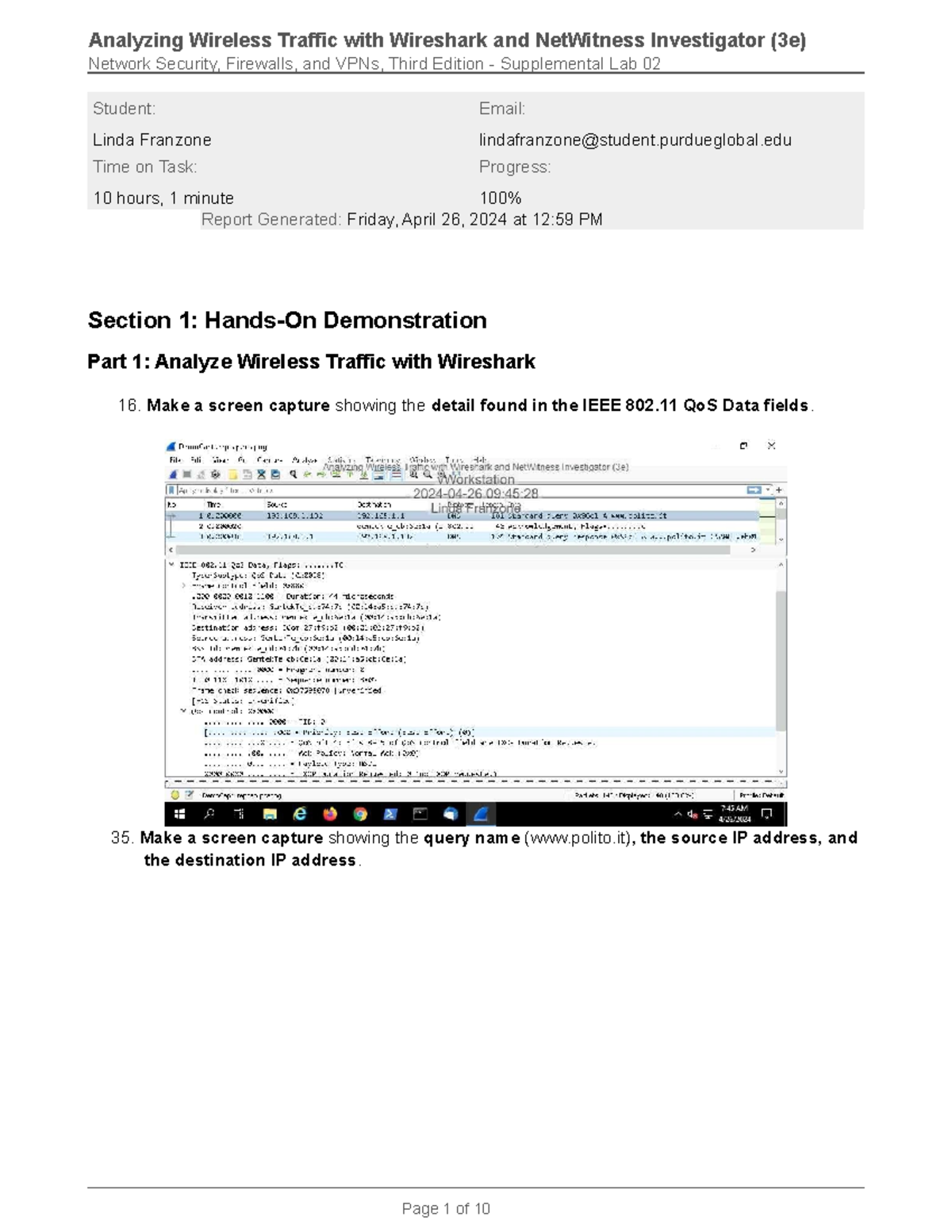 IT 101 Final Lab Assessment: Network Security & Traffic Analysis - Studocu