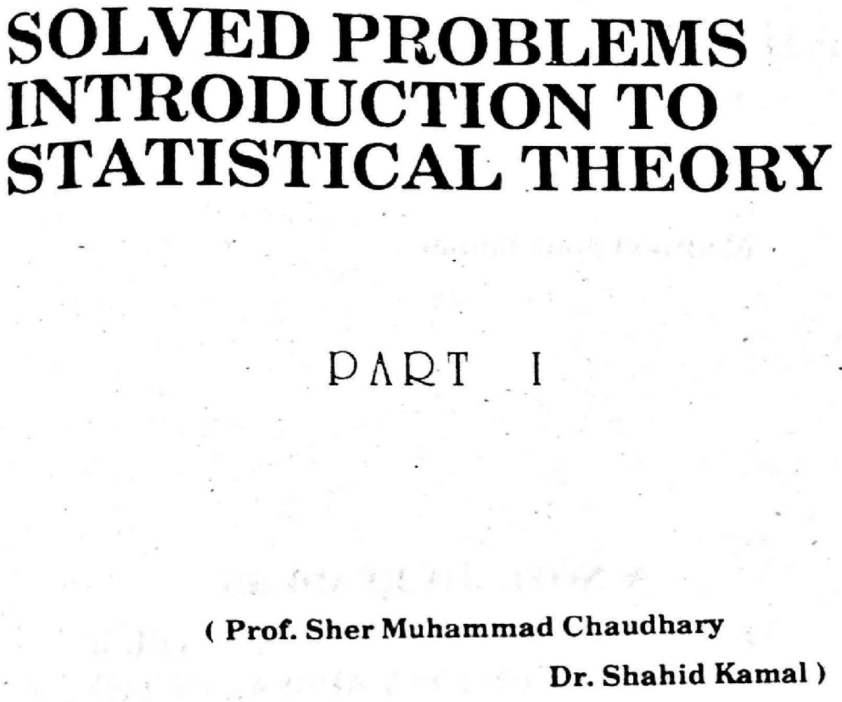 Solution Statistics (part I) Sher ch - Probability and random variables - Studocu