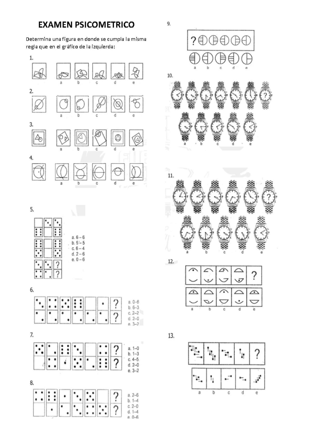 Examen Psicometrico Admision PNP - Inteligencia Resuelto - Archivos uPC ...