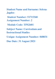 Tps2601 - Unisa - Teaching practical 1 - Studocu