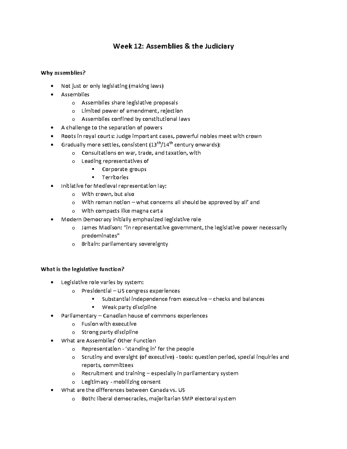 Week 12 - Assemblies the JudiciaryPolisci 1020 with Nig Narain and Dan ...