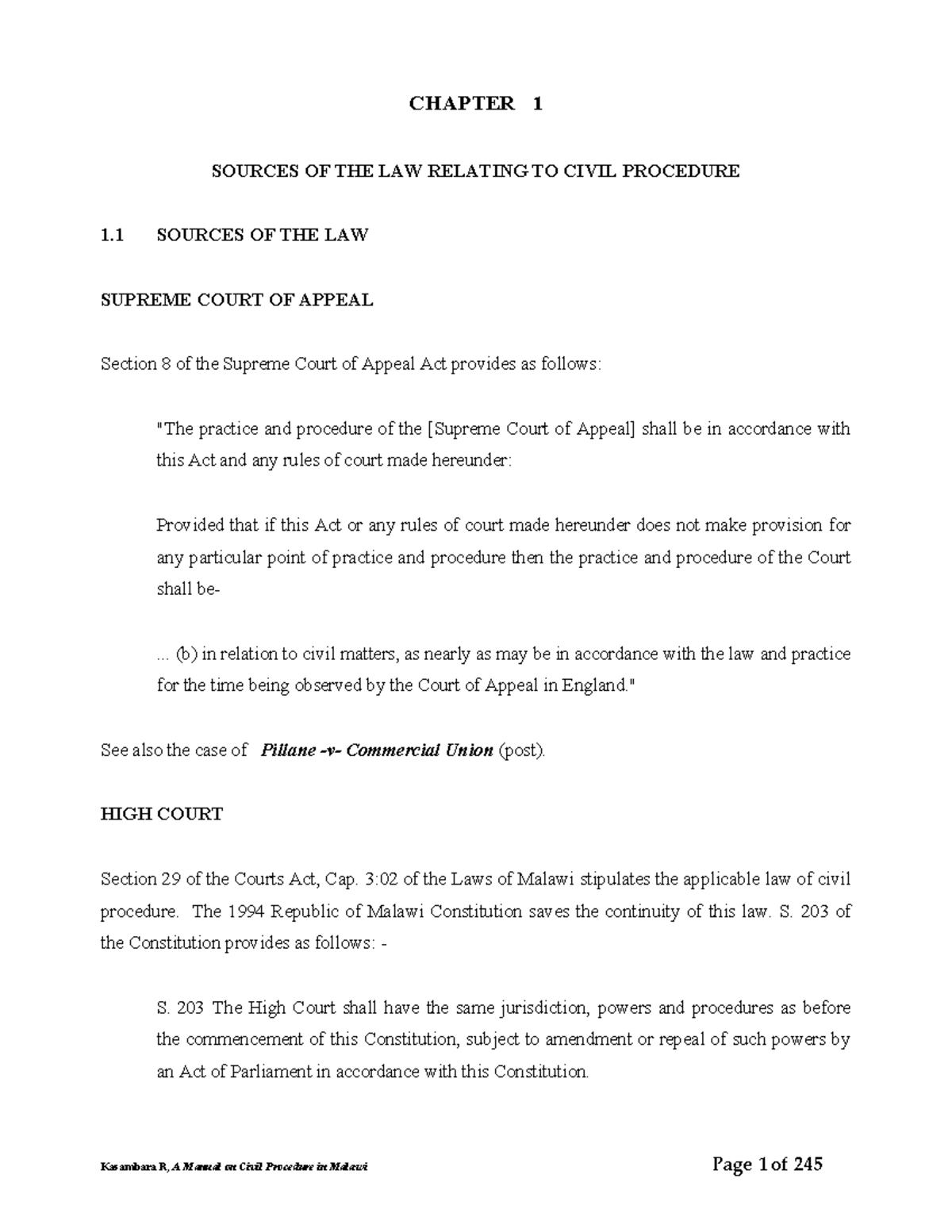 CHAPTER 1: SOURCES OF LAW IN CIVIL PROCEDURE (CIV 101) - Studocu