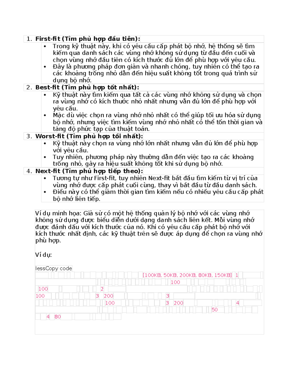 Tìm hiểu 4 Kỹ Thuật Cấp Phát Bộ Nhớ: Best-fit, First-fit, Worst-fit ...
