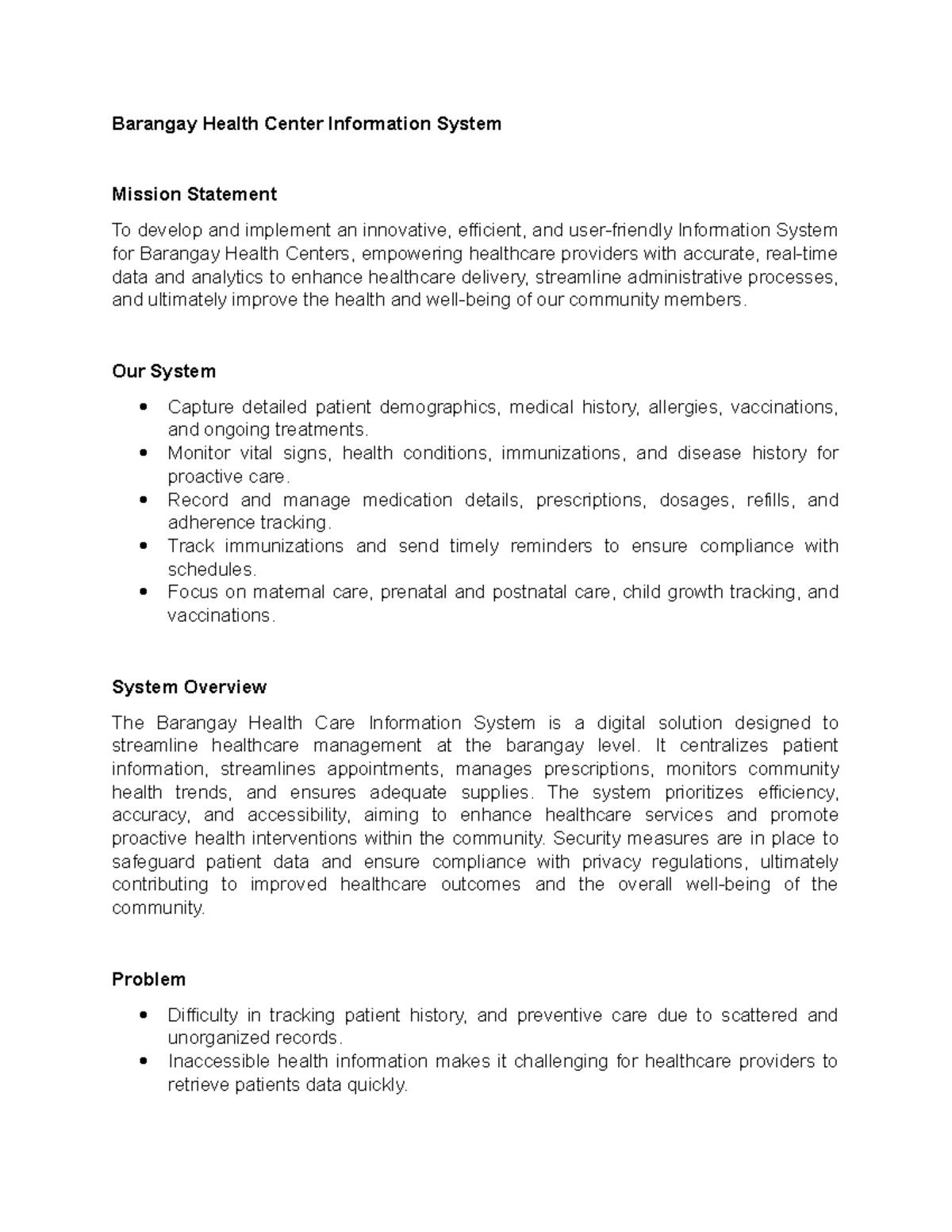 Barangay Health Center Information System 2: Enhancing Healthcare ...