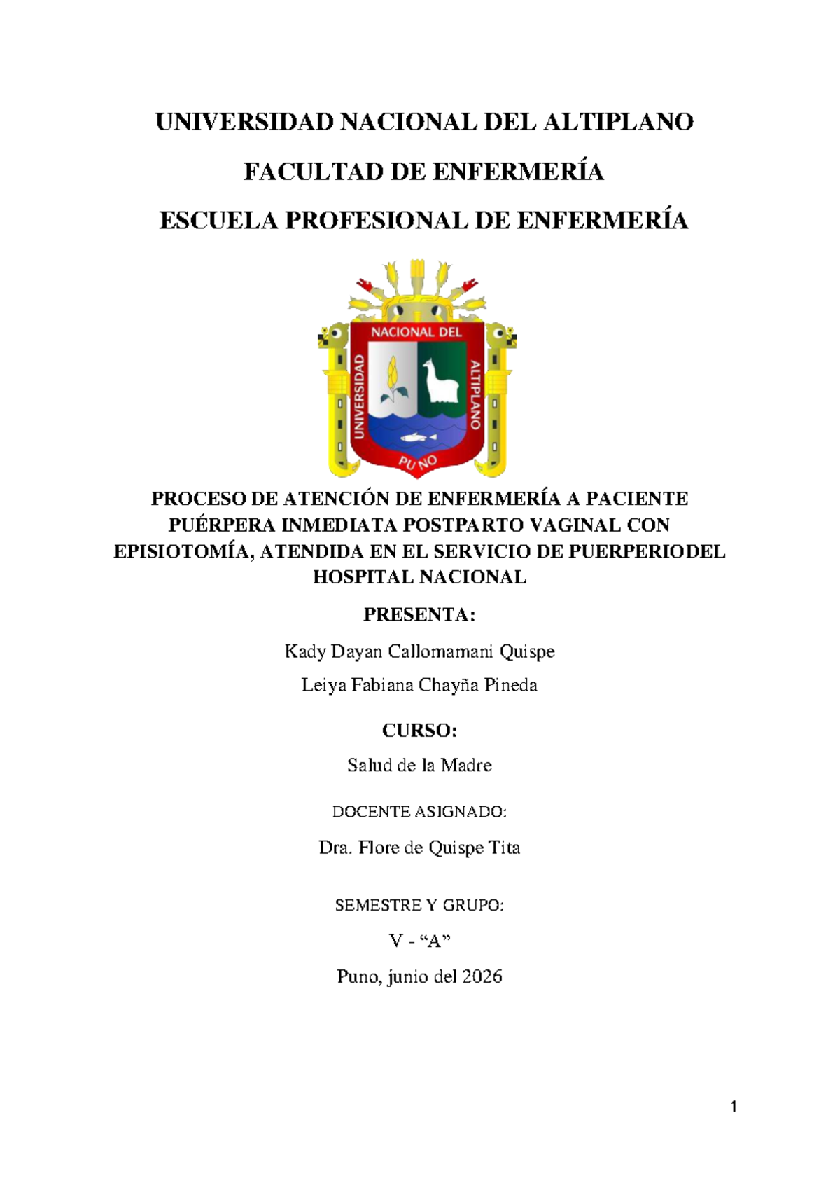 PAE Salud de la Madre: Atención a Paciente Puerpera Inmediata - Studocu