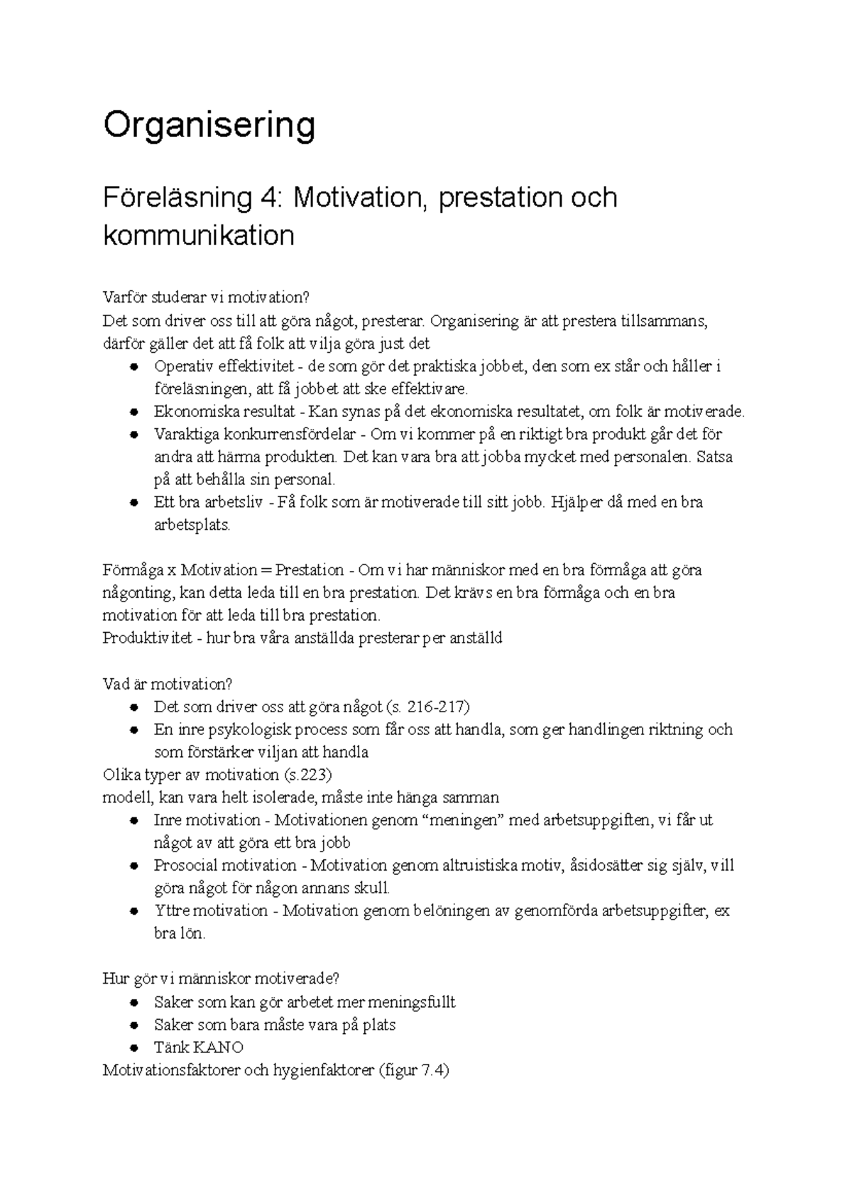 Organisering föreläsning 4, 5 & 7 - Organisering Föreläsning 4 ...