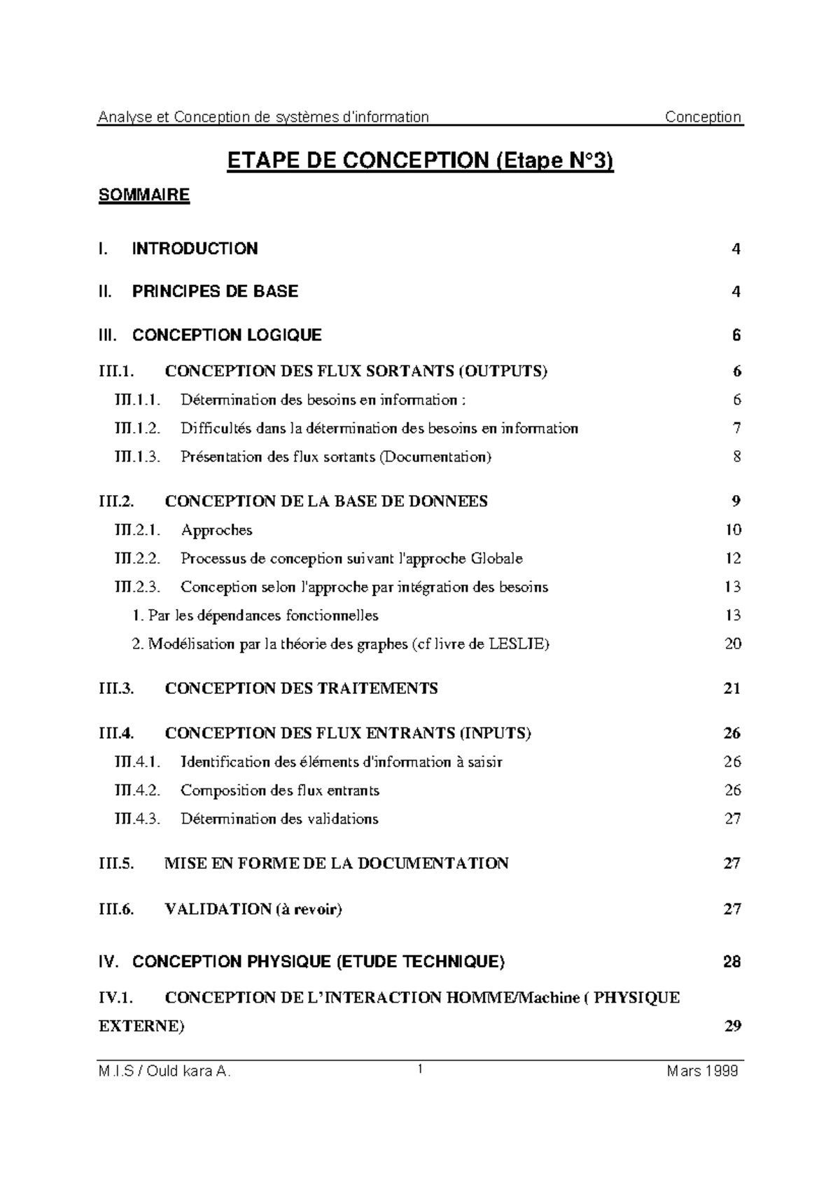 Conception des Systèmes d'Information - Étape 3 : Logique et Physique ...