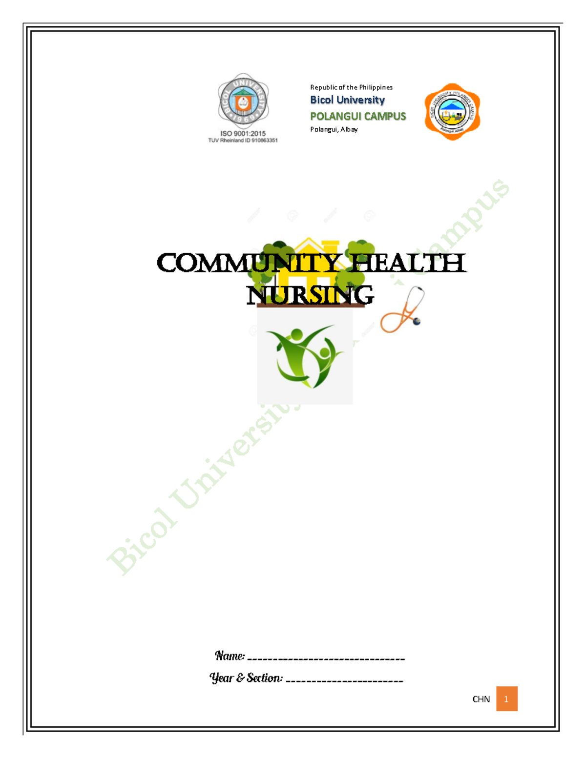 Community Health Nursing Handbook - CHN 1 Overview and Guidelines - Studocu