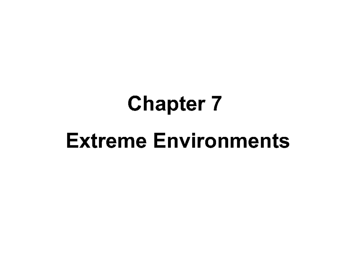 Extreme Environments Microbes: Adaptations and Applications in Biology ...