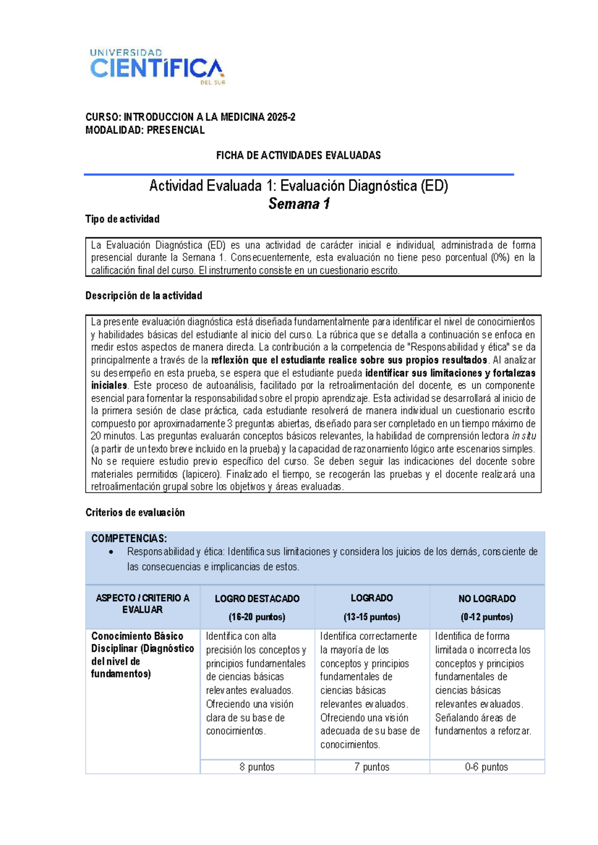 Aprobado Ficha Actividades Evaluadas - Introducción a la Medicina MH ...