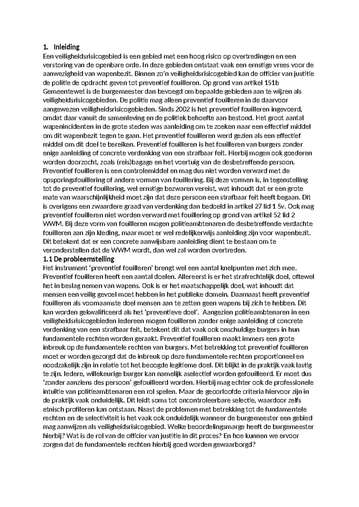 WODC Onderzoeksrapport: Preventief Fouilleren en ...