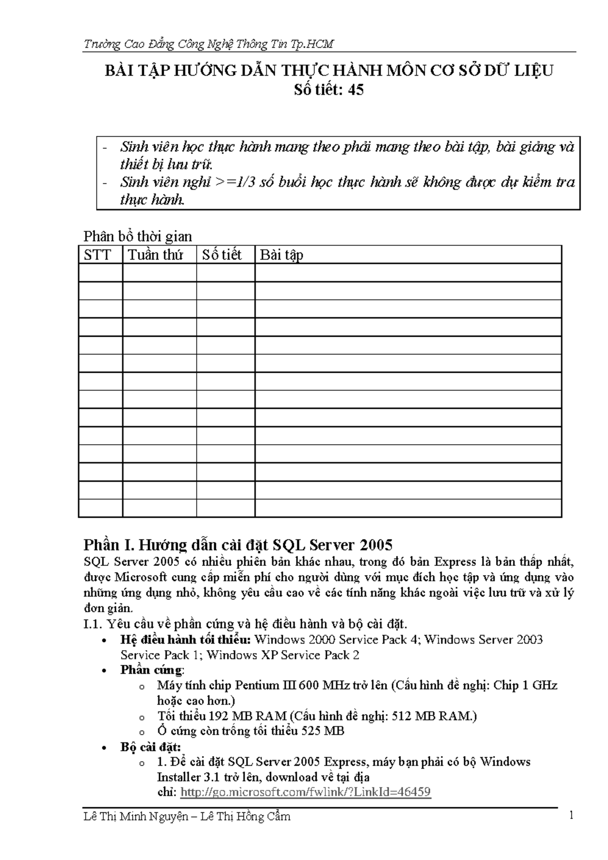 CD-ITC-Bài Tập Thực Hành Cài Đặt SQL Server 2005 Express - Studocu