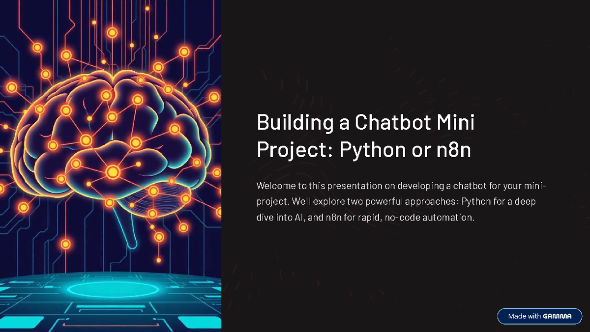 Building a Chatbot Mini Project (CS101): Python vs n8n - Studocu