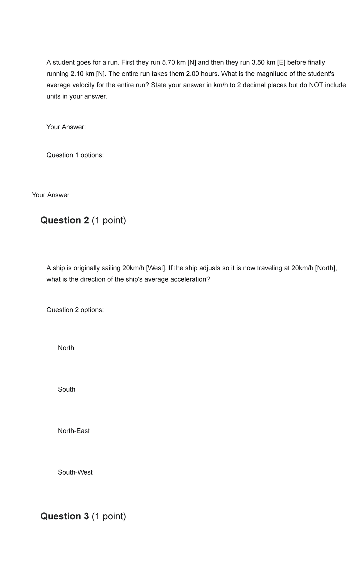 Phys1300 Practice Questions: Average Velocity & Motion Analysis - Studocu