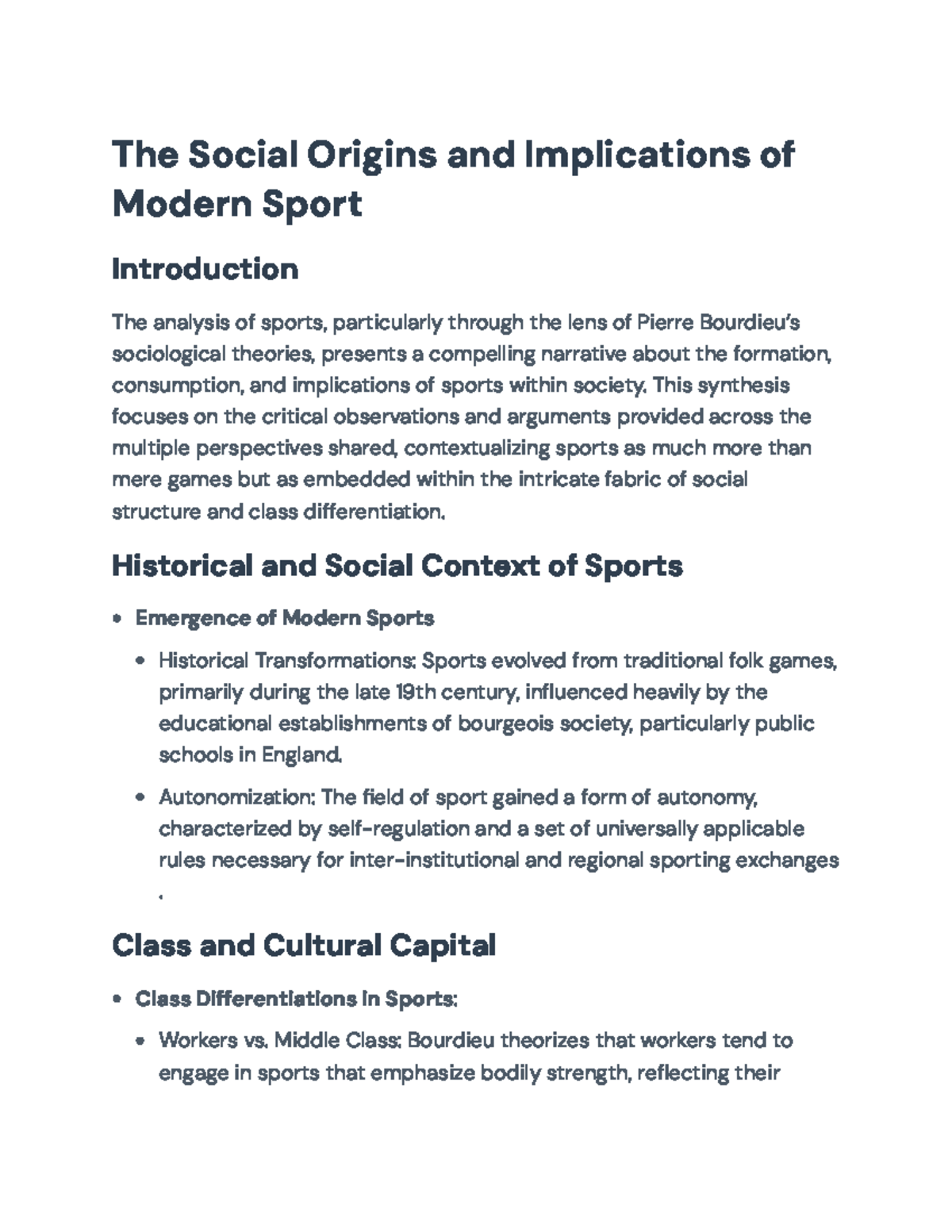The Social Origins & Implications of Modern Sport: A Sociological Study ...