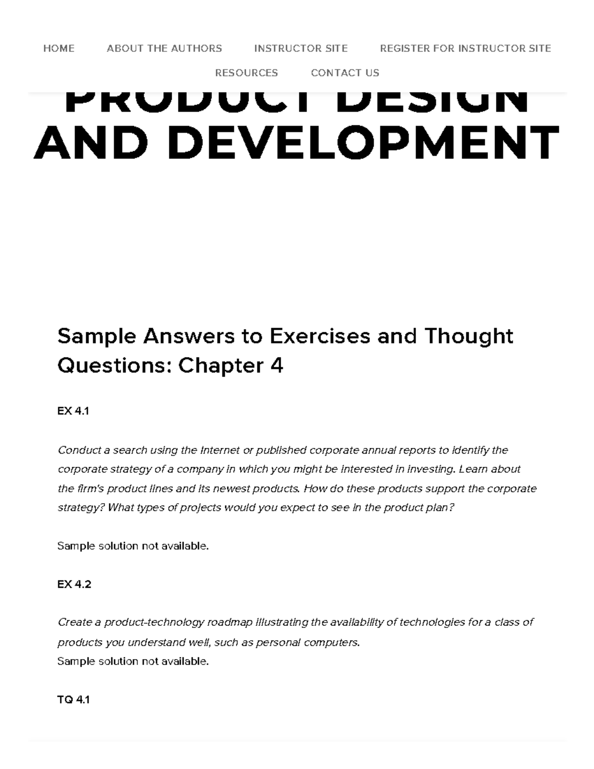 Product Design and Development Solutions - Chapter 4 Exam Notes - Studocu