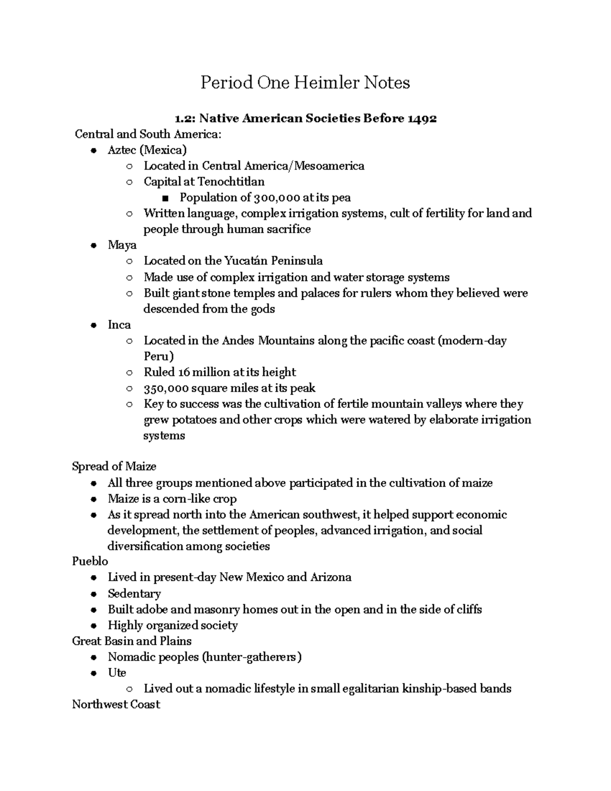 Period One Heimler Notes - Studocu