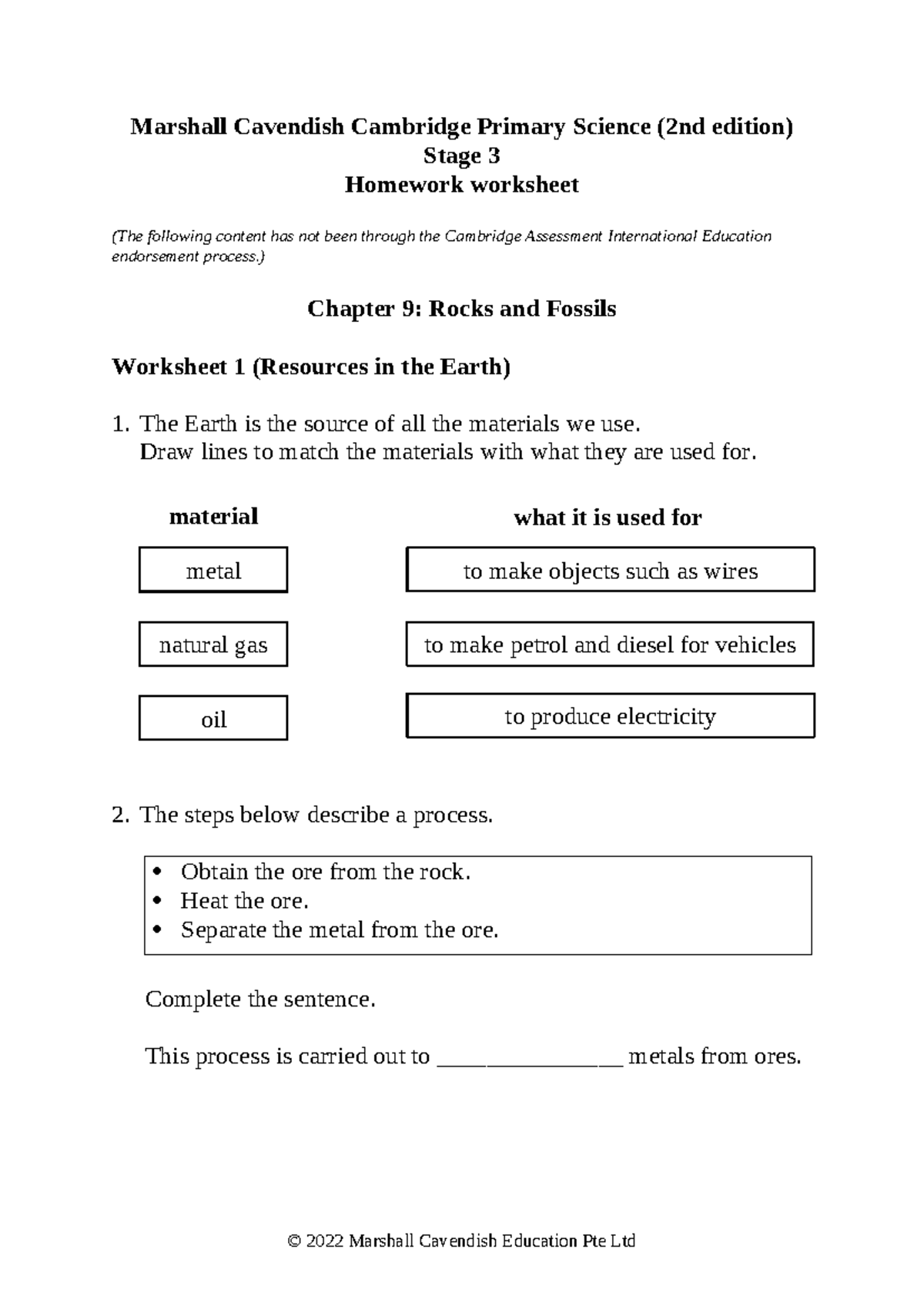 Marshall Cavendish Cambridge Primary Science Stage 3 Chapter 9: Rocks ...