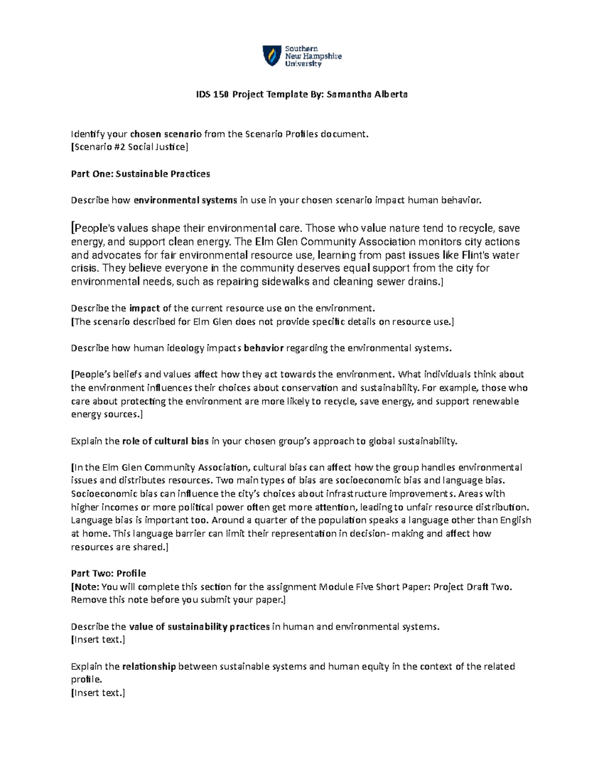 IDS 150 Project Template: Sustainable Use and Community Impact Analysis ...