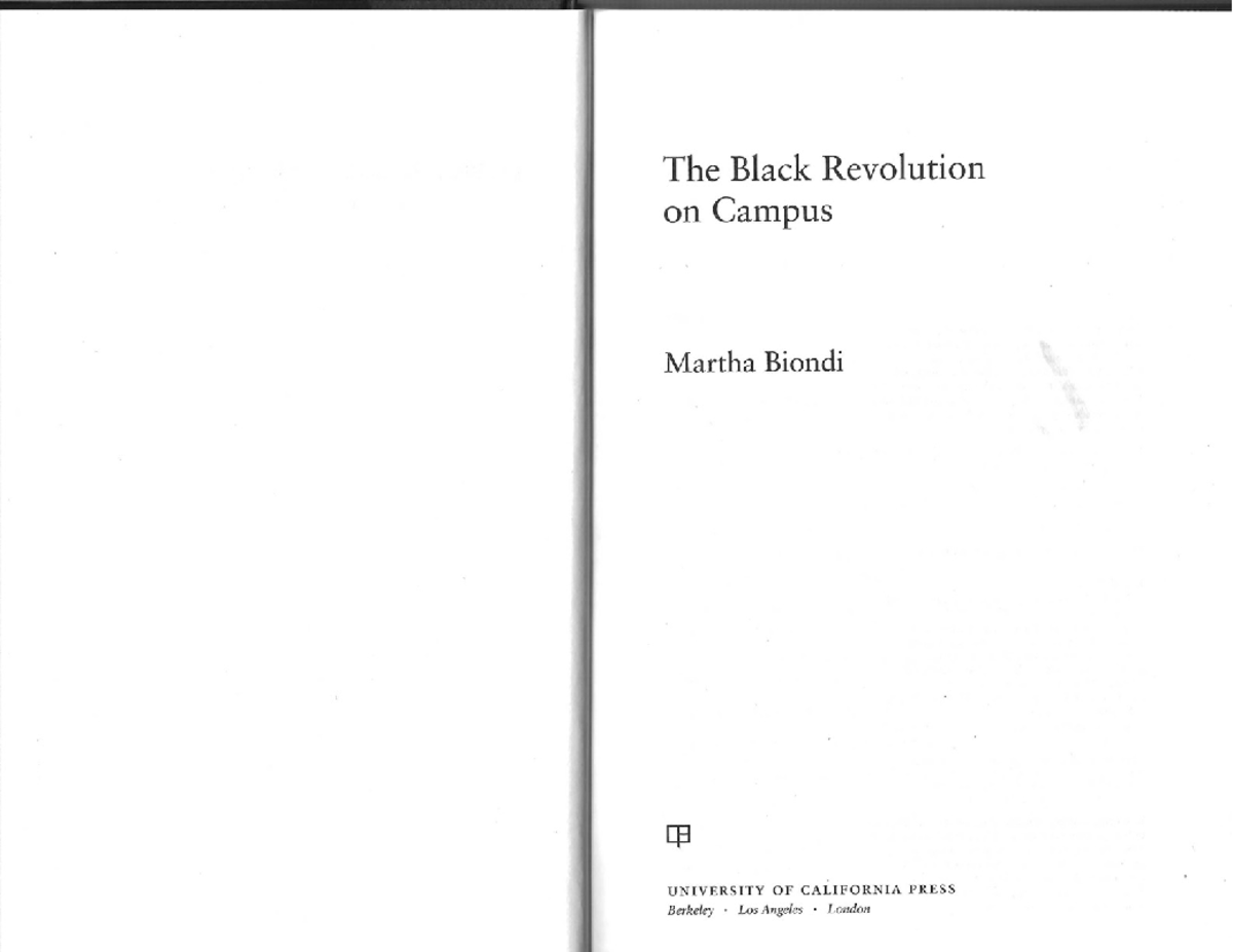 Biondi-Black Revolution on Campus (intro, chapter 3) copy 2 - The Black ...