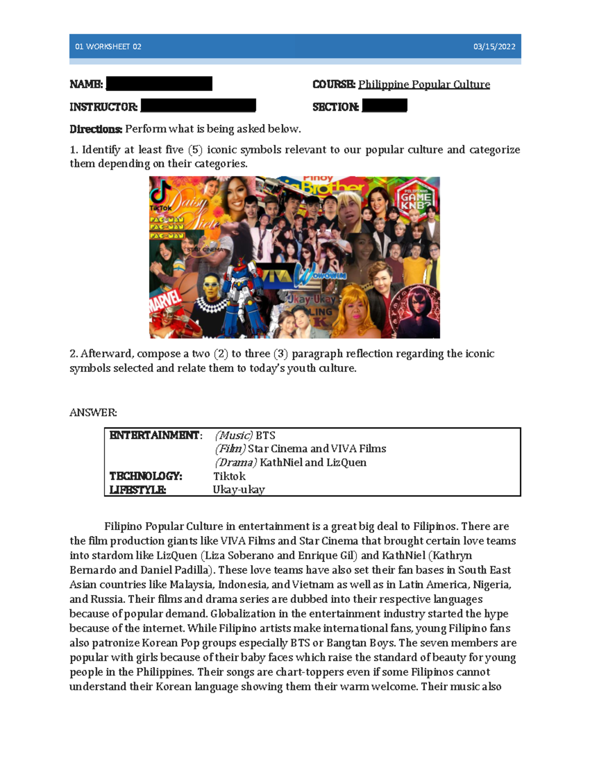 01 Worksheet 02 Iconic Symbols Related to Popular Culture - 01 ...