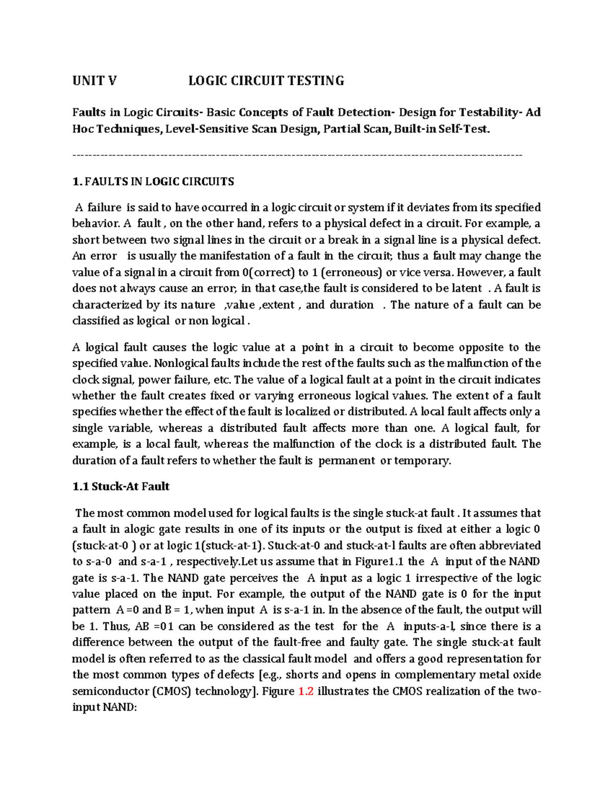 Unit 5 - Logic Circuit Testing Notes (AIC) - Studocu