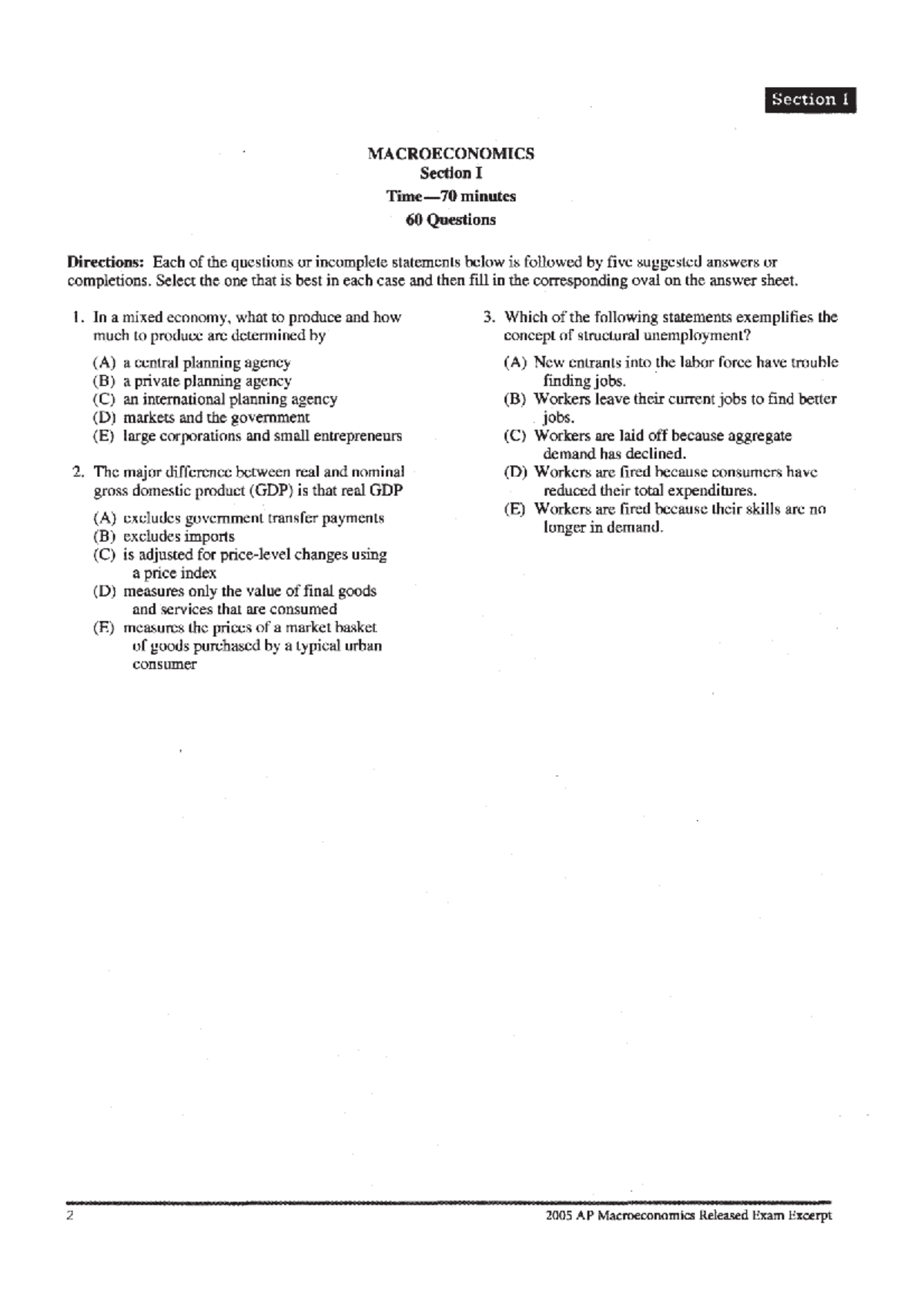 2005 AP Macro: Released Exam Questions & Answers Review - Studocu