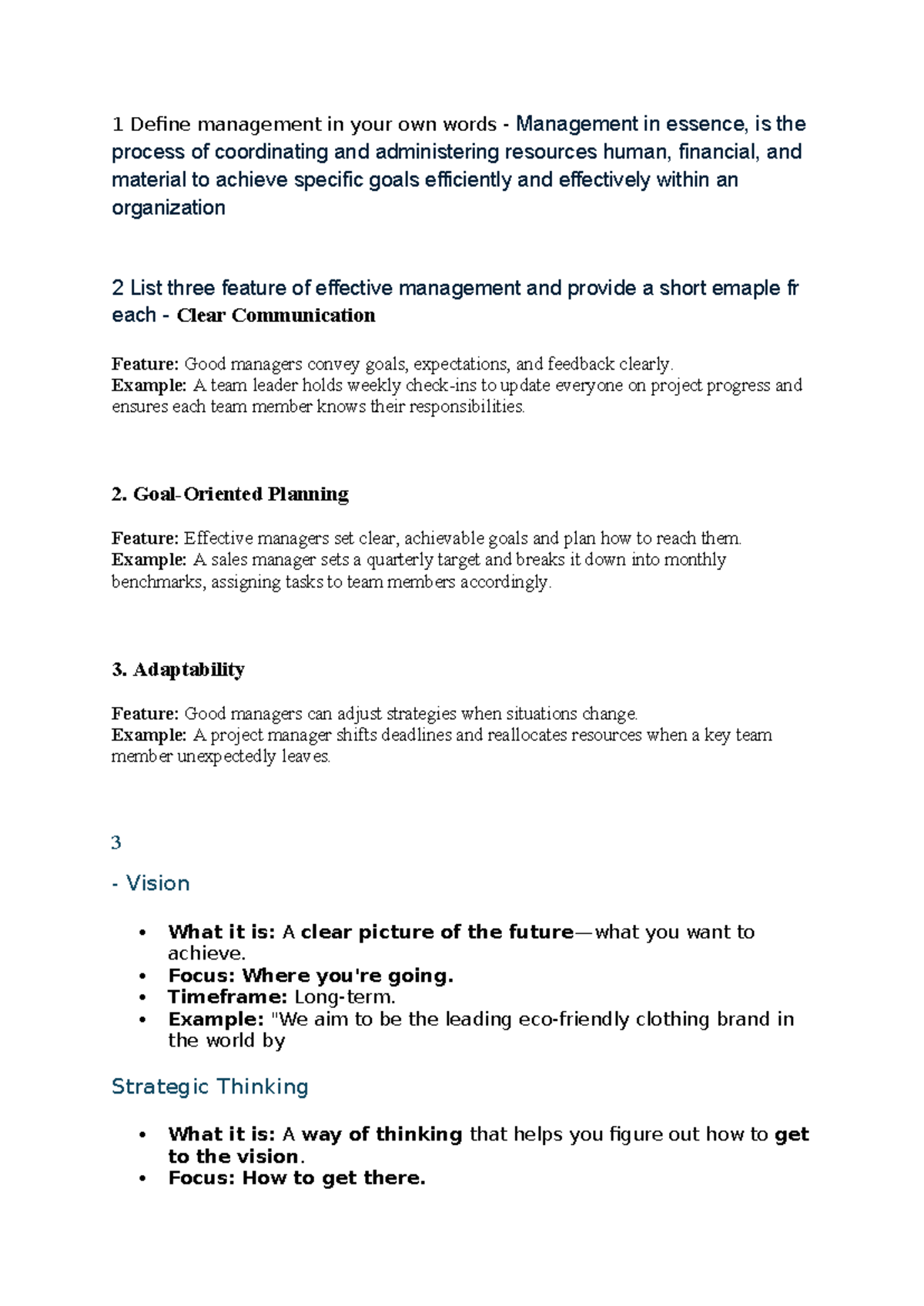 MGT 101: Defining Management and Its Key Features - Studocu