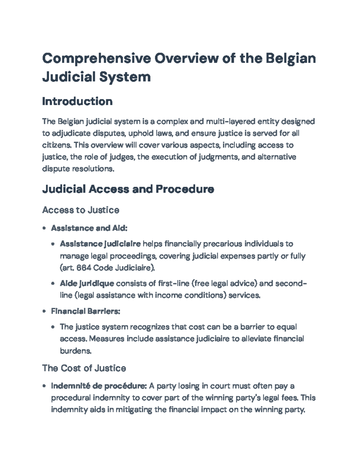 Overview of the Belgian Judicial System: Key Structures & Access to ...
