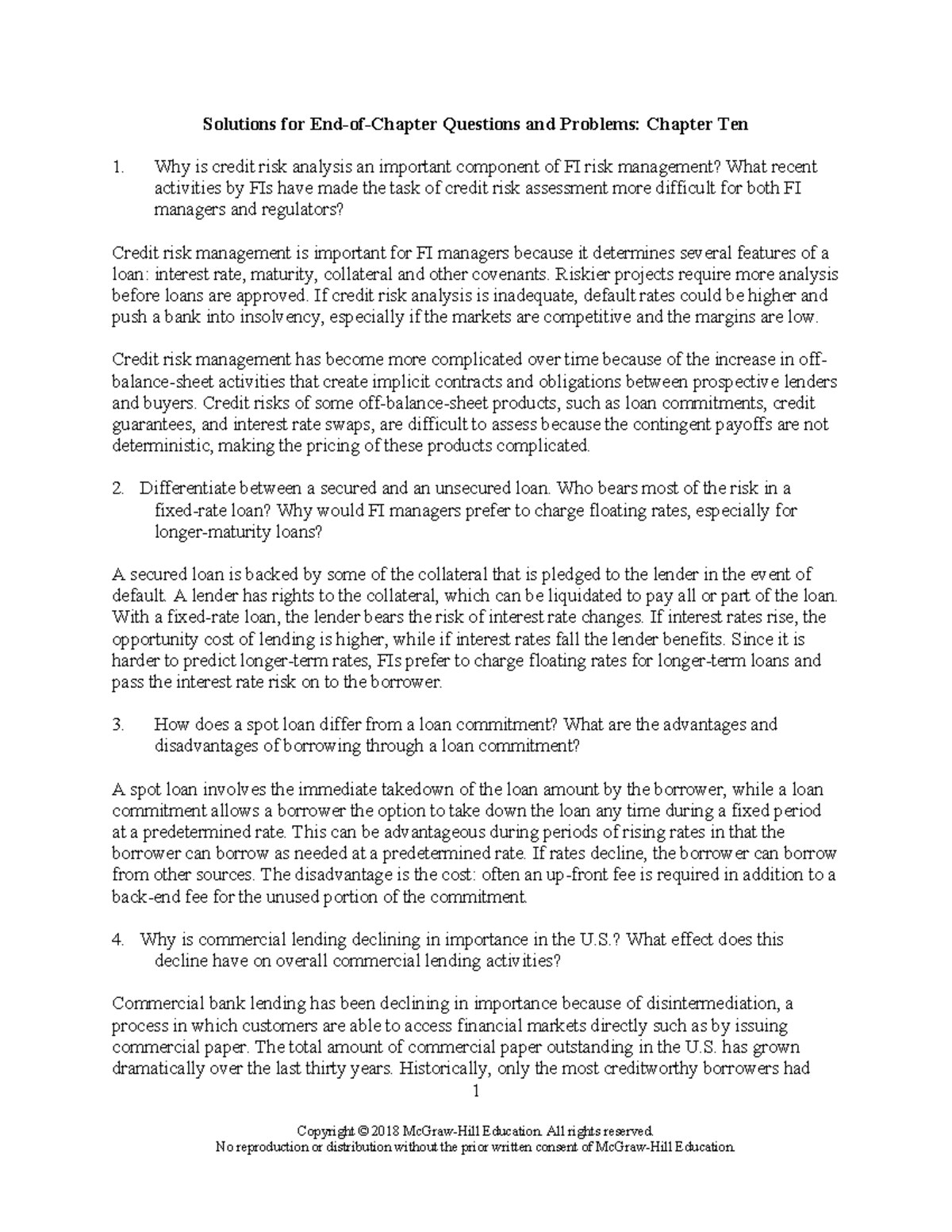Week 10 Tutorial Chapter 10 Part II Answers - Solutions for End-of ...