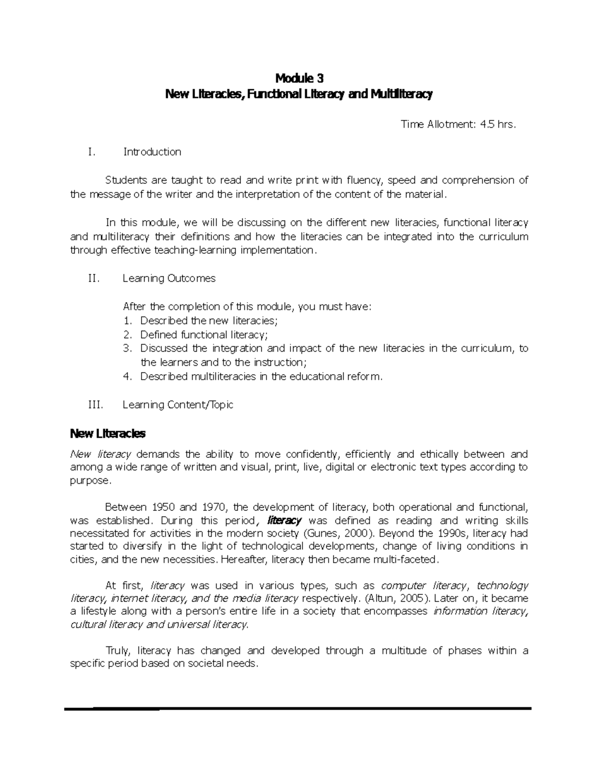 Module-3: New Literacies, Functional Literacy & Multiliteracies ...