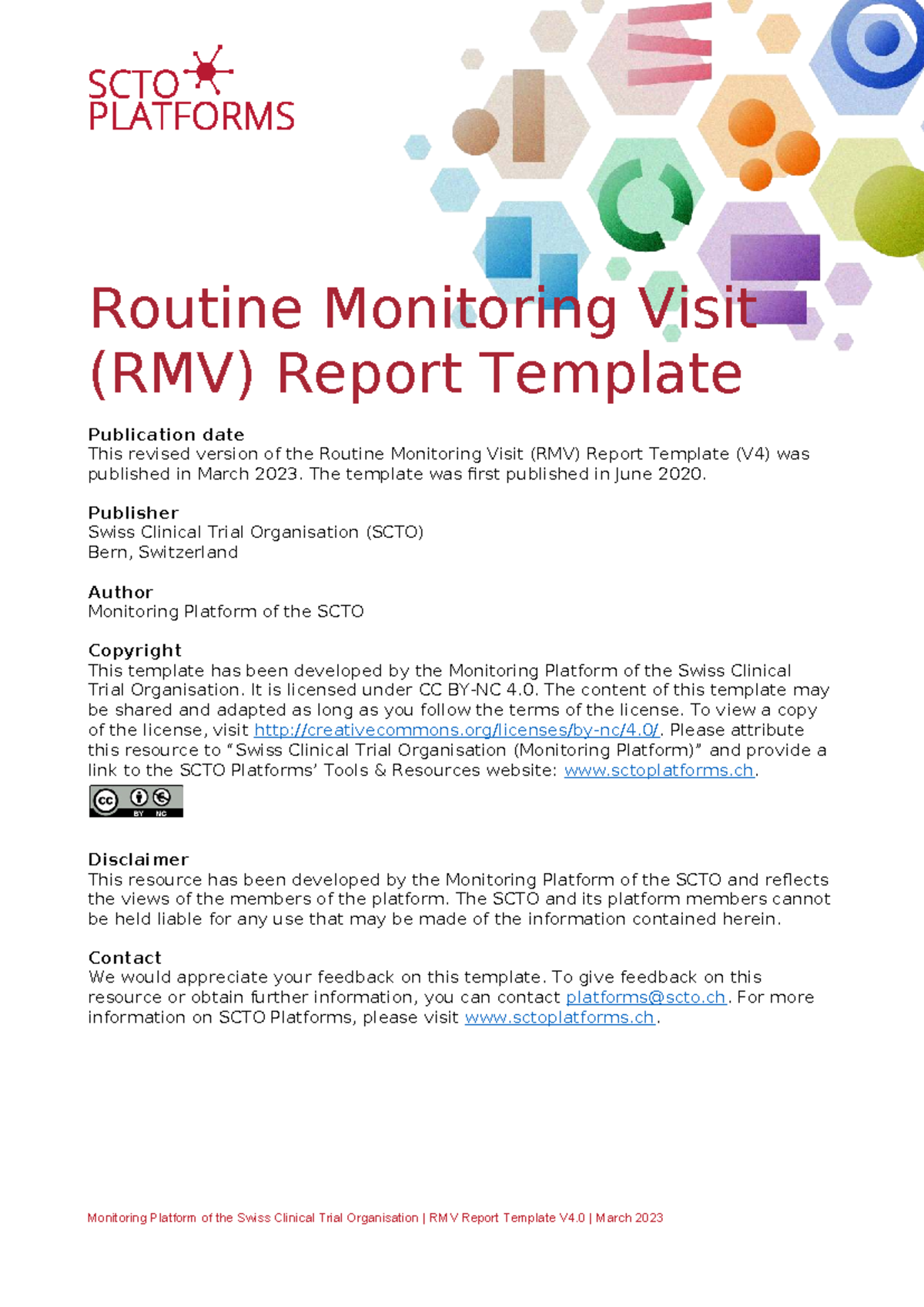 SCTO RMV Report Template V4.0 - March 2023 Edition - Studocu