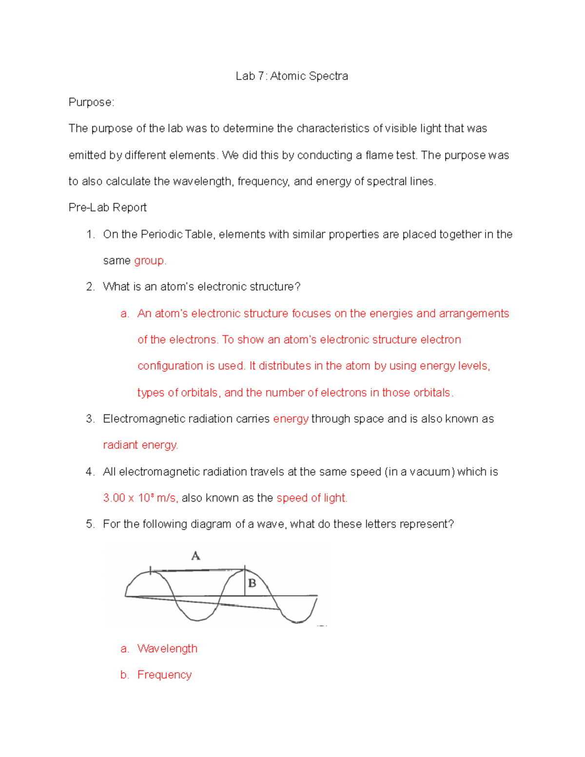 Lab 7: Atomic Spectra - Chemistry Lab Notes and Observations - Studocu
