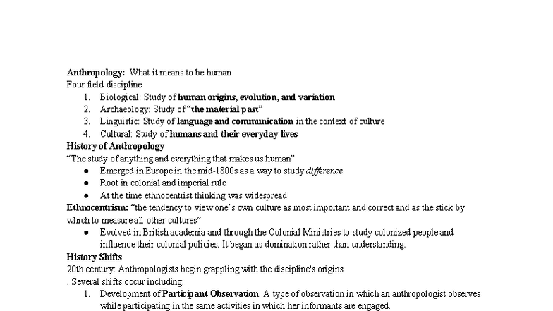 Cultural Anthropology: Overview of History, Practices, and Key Concepts ...