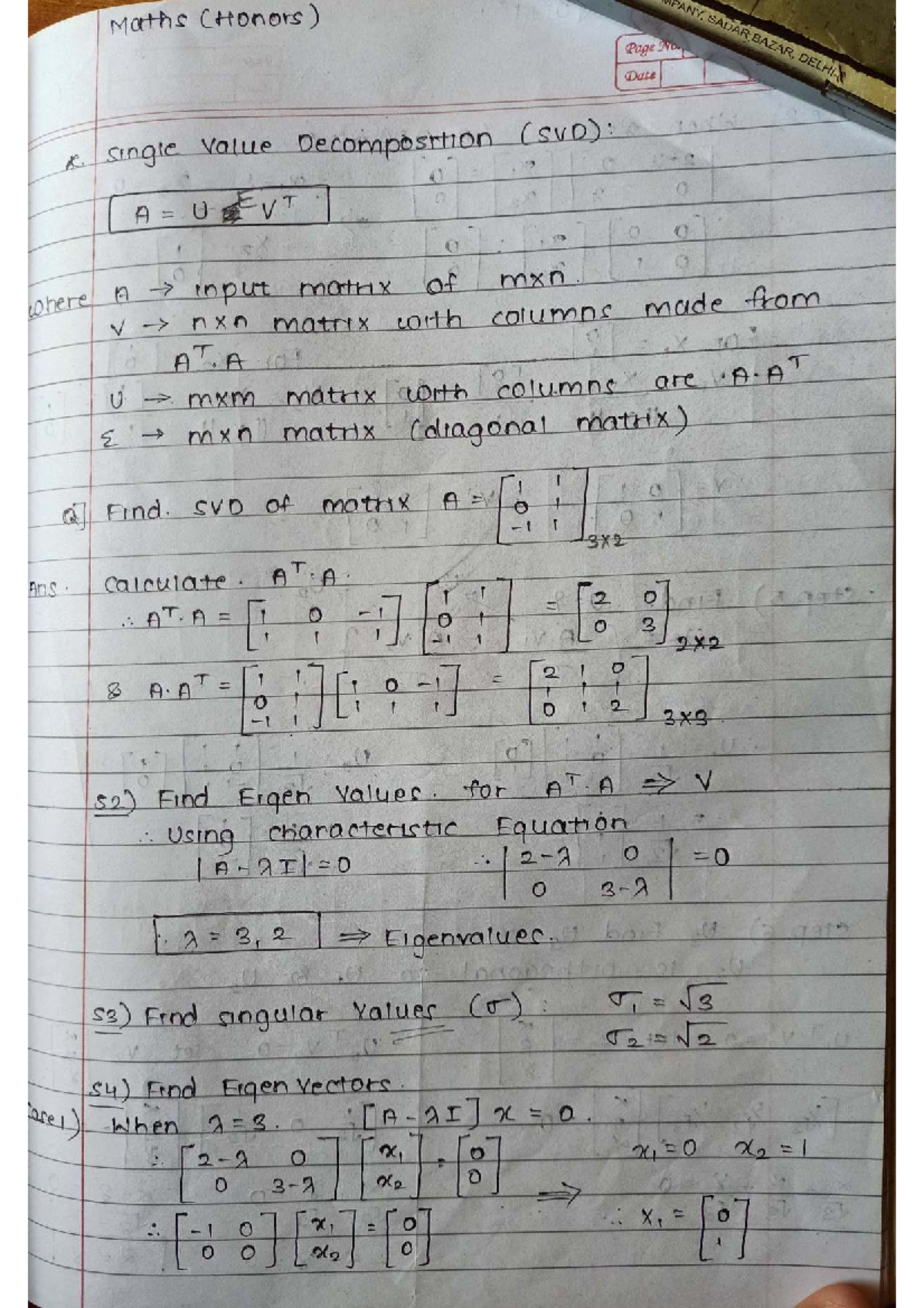 Honors AIML - Final Exam Notes on SVD and Data Analysis - Studocu