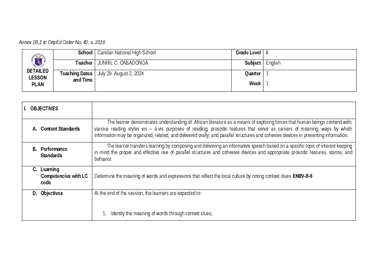 CJXICJDIOFSDIJCSOIDHSDIJDSIHSH - Annex 2B to DepEd Order No. 42, s ...