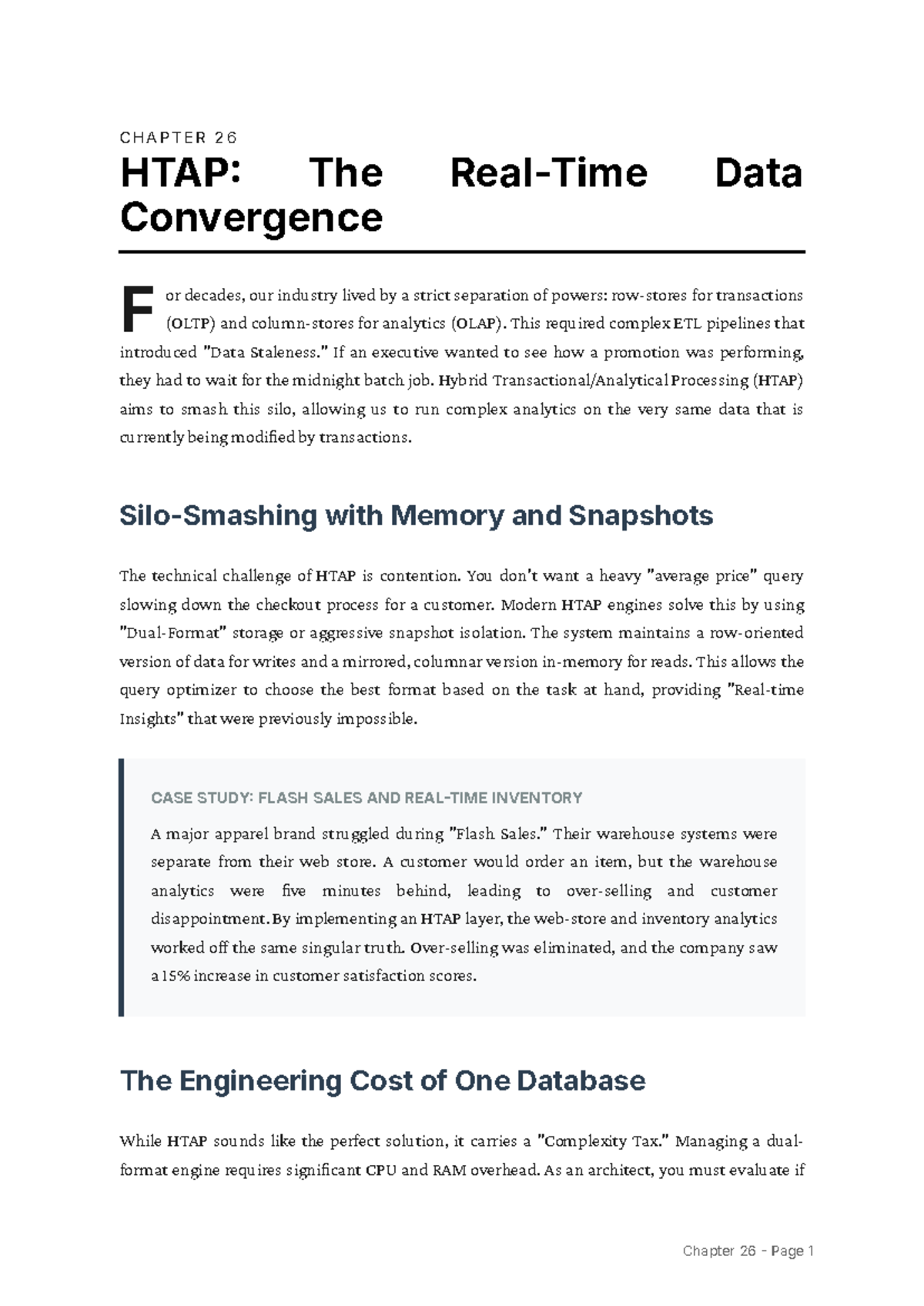 CHAPTER 26: HTAP and the Convergence of Data Management - Studocu