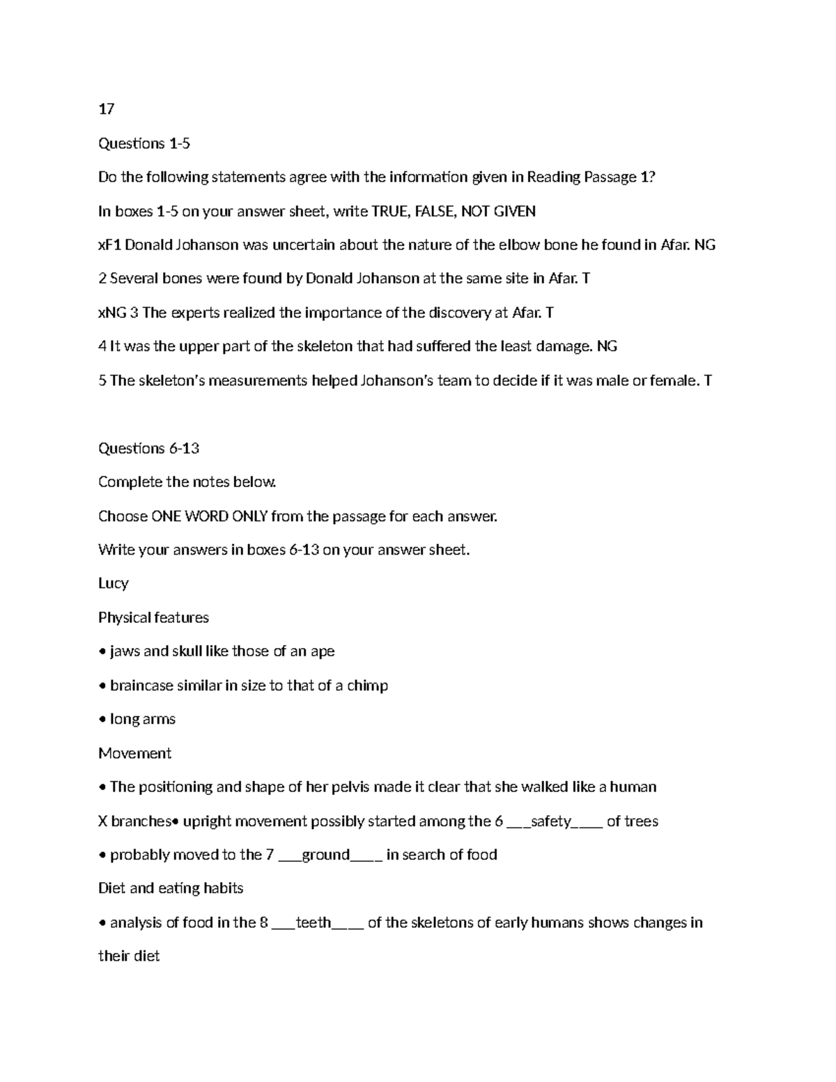 17 Questions on Reading Passage 1-3: True/False/Not Given & Headings ...