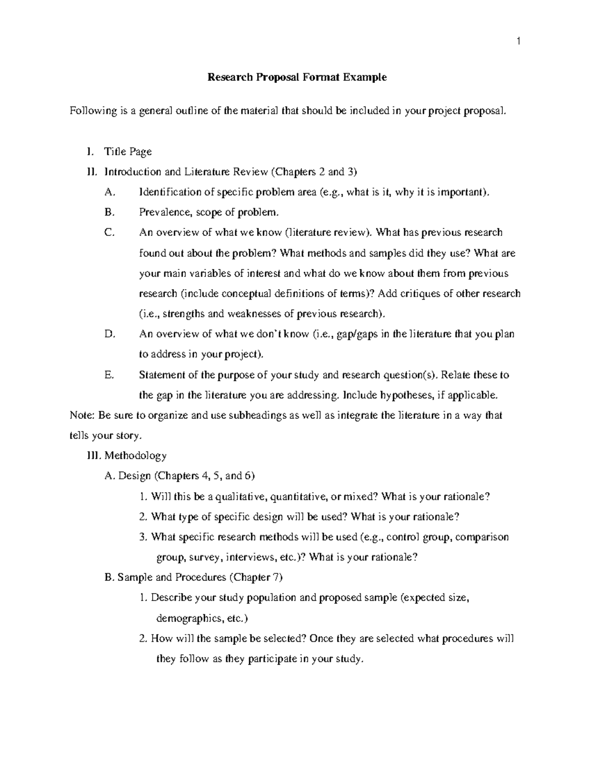 Research Proposal Format Example - APA Guidelines - Studocu