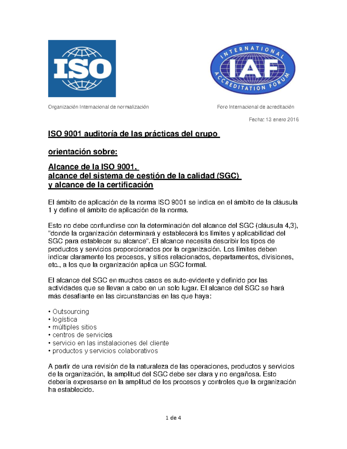 ISO 9001: Alcance del SGC y Certificación - Guía Práctica - Studocu