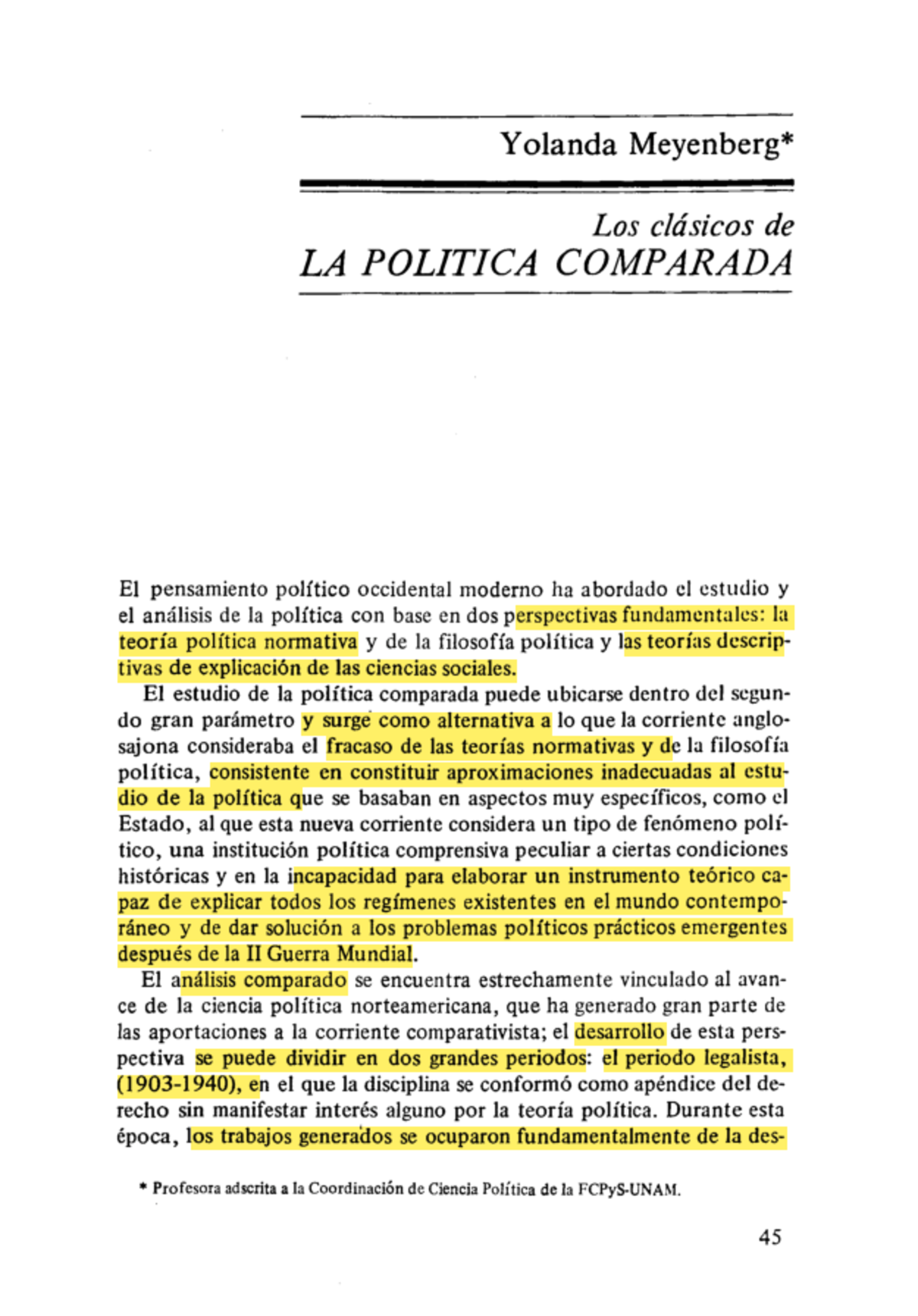 Los Clásicos de la Política Comparada en la Perspectiva de Meyenberg ...