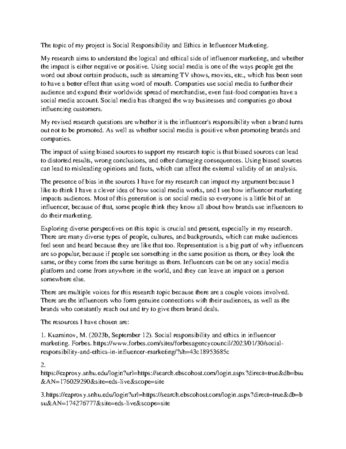 SOC-101 Assignment: Ethics and Responsibility in Influencer Marketing ...