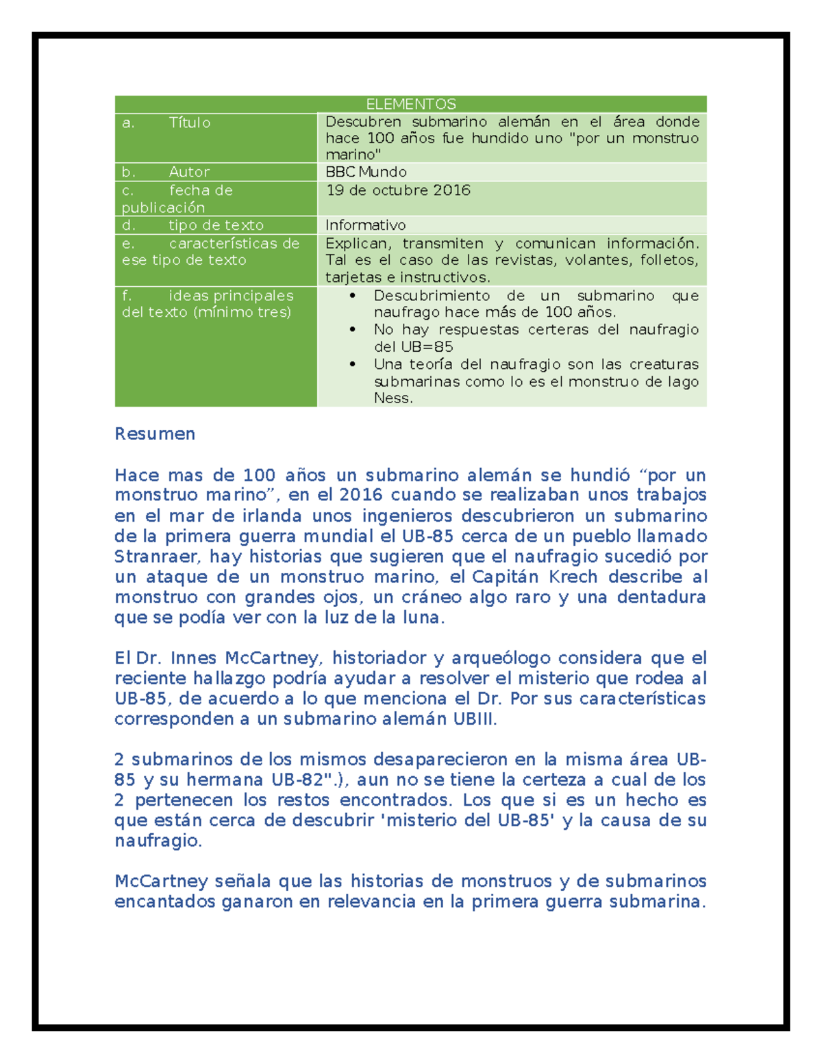 Modulo 2: Descubrimiento del Submarino UB-85 y su Historia - Studocu