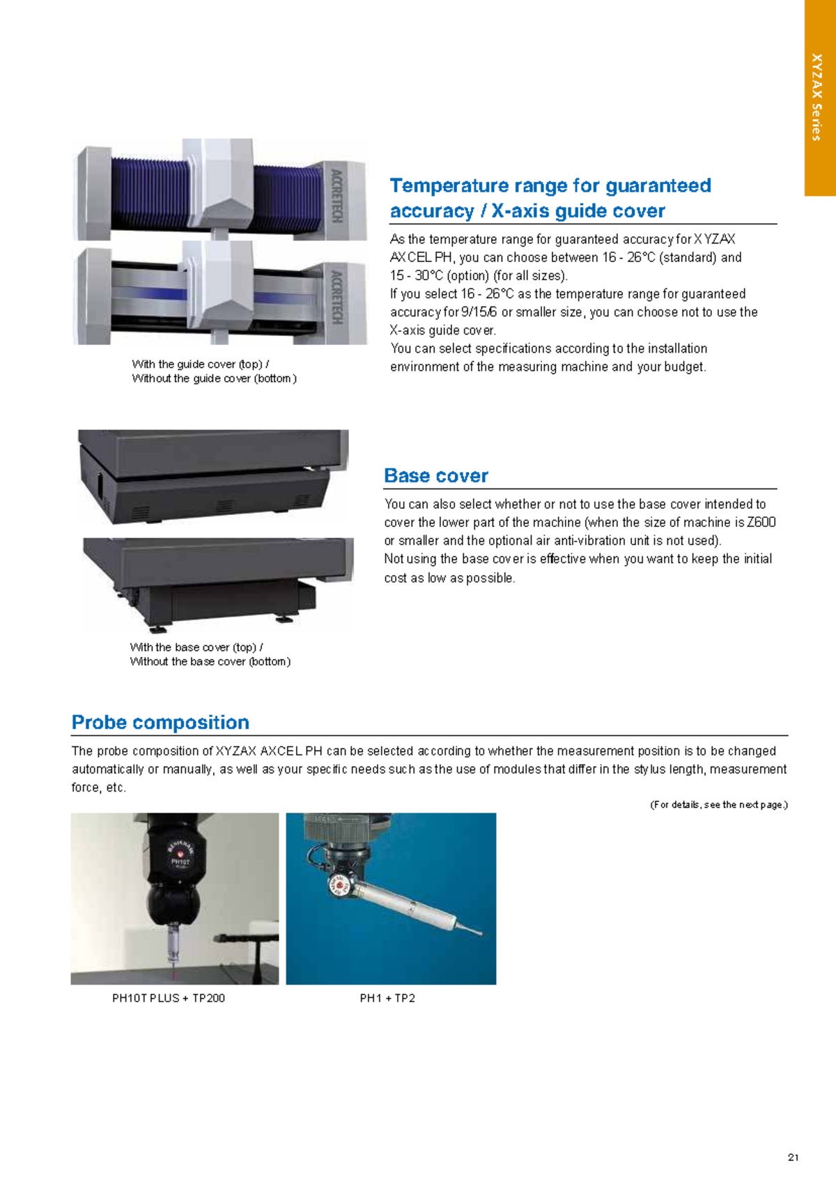 XYZAX Series Temperature Range Accuracy Guide for CMM (NO CZ E 2405 ...