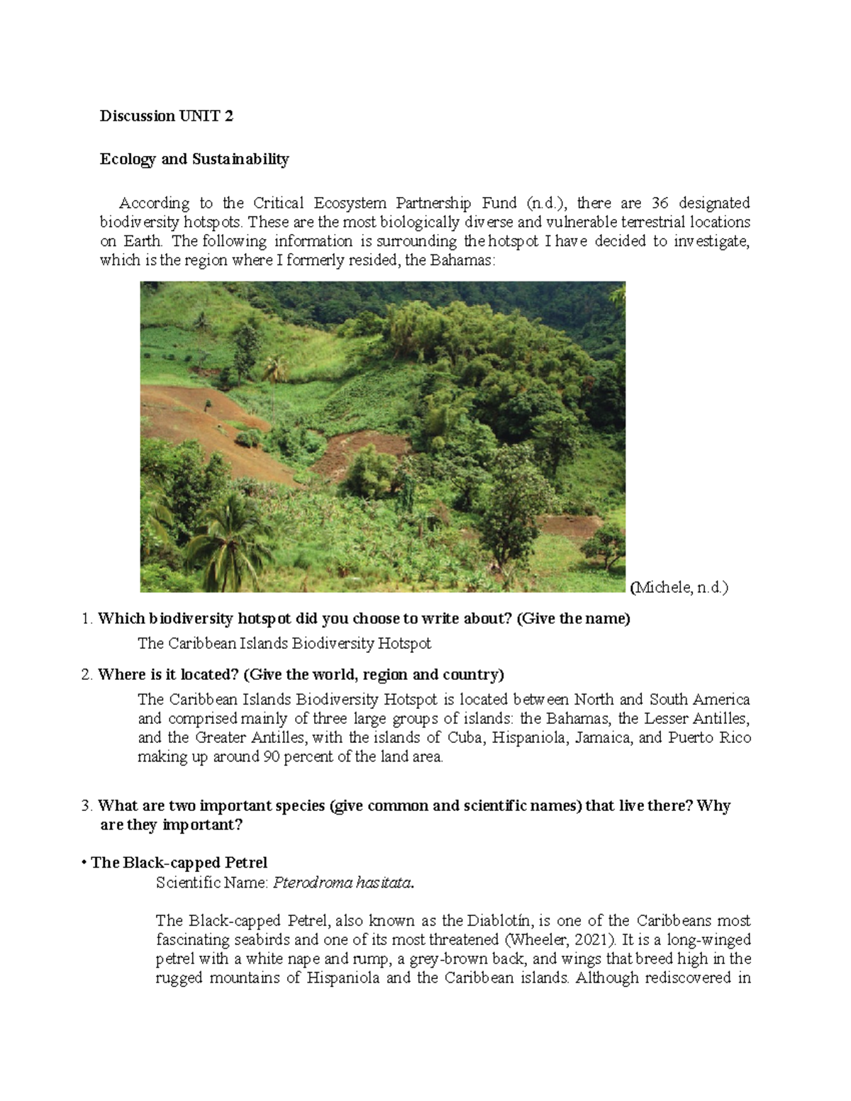 Environmental Science - Discussion on Caribbean Islands Biodiversity ...