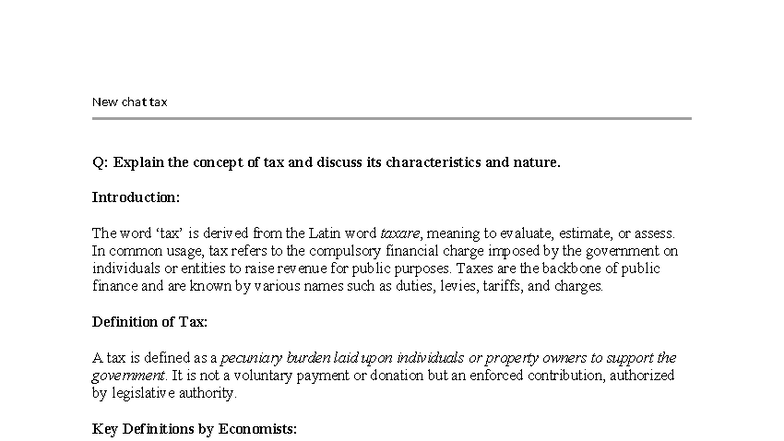Understanding Tax: Characteristics, Types, and Constitutional Power ...