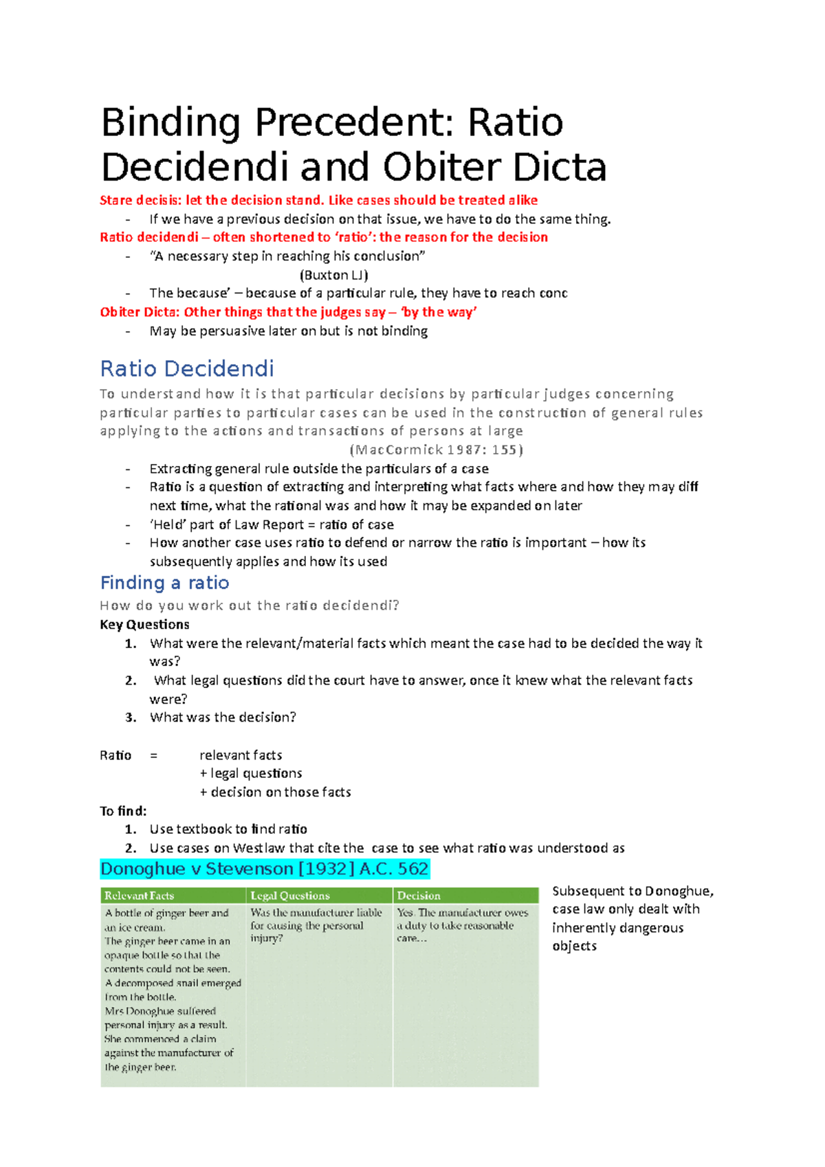 Analyzing Ratio Decidendi and Obiter Dicta: Key Legal Concepts ...